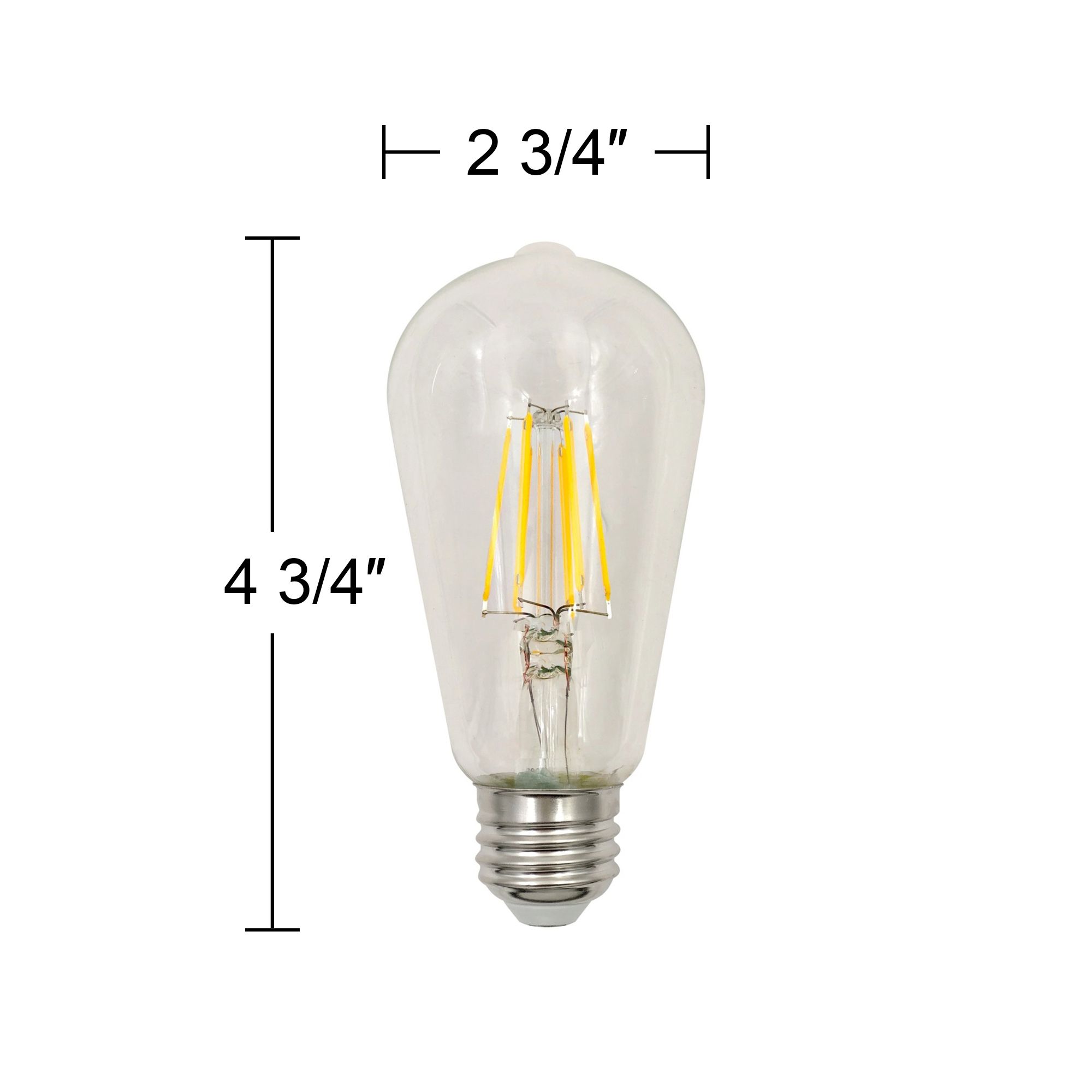 60W Equivalent Tesler Clear 7W LED Dimmable 3000K Standard ST19 ...