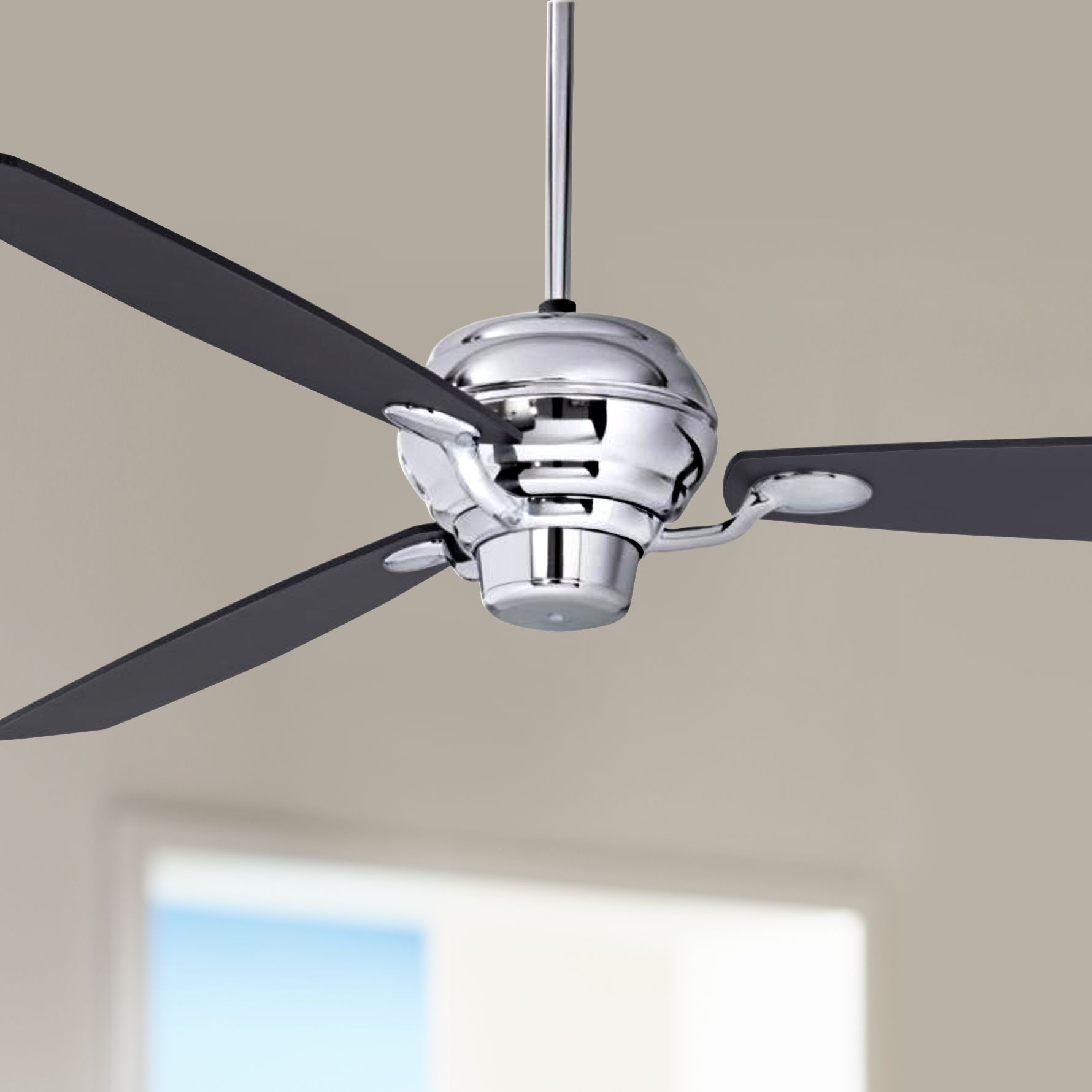 66" Spyder Black Square Tip Chrome Ceiling Fan - #63H23 | Lamps Plus