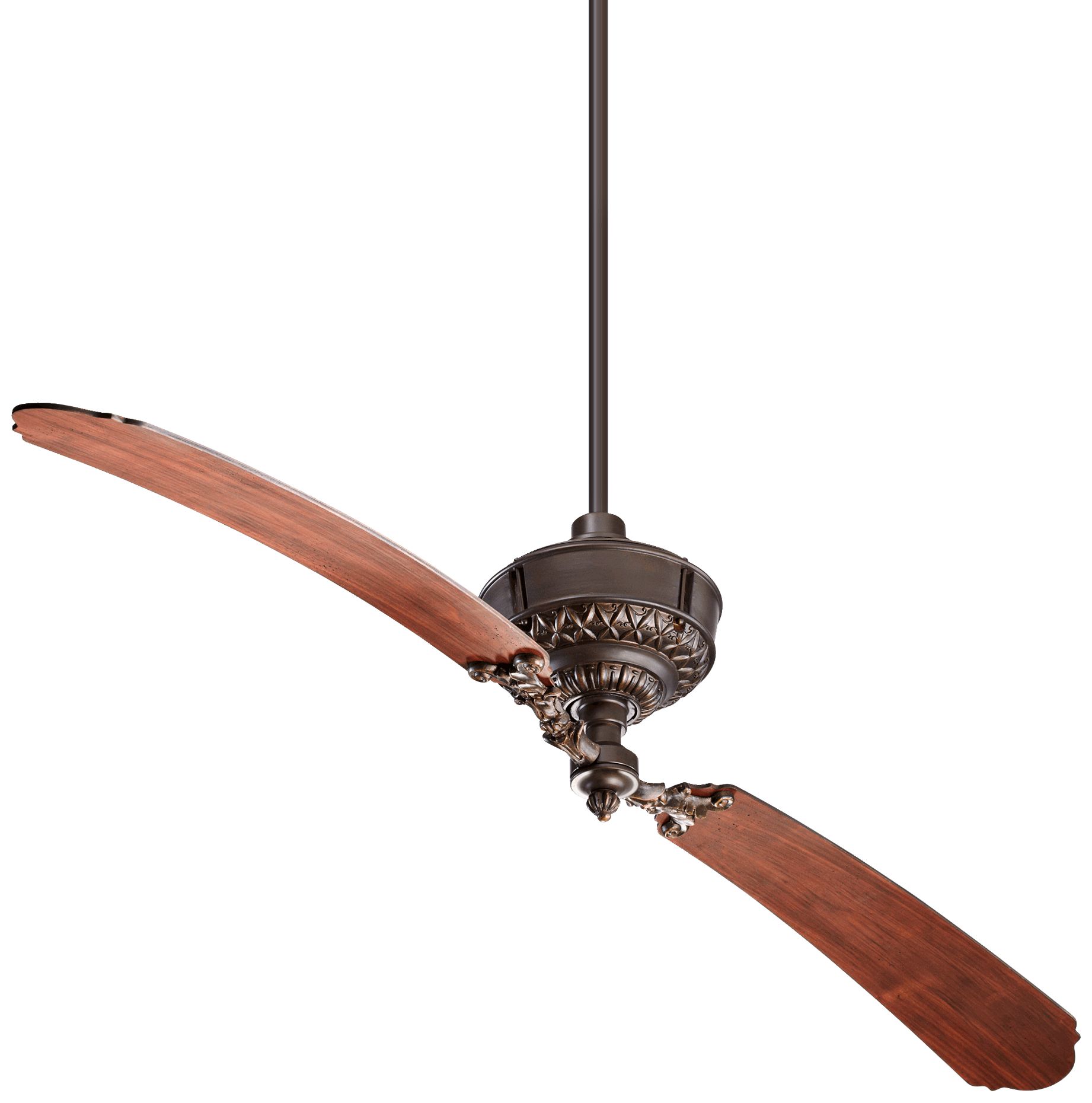 68" Quorum Turner Oiled Bronze Two Blade Ceiling Fan with Wall Control ...
