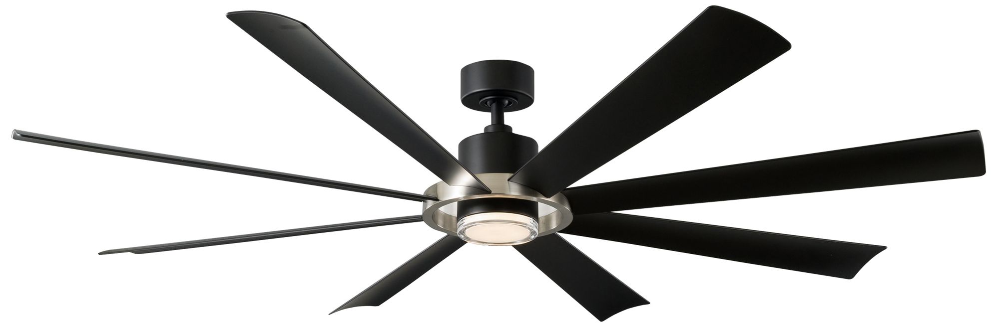 72" Modern Forms Aura Matte Black 3500k LED Smart Wet Ceiling Fan ...