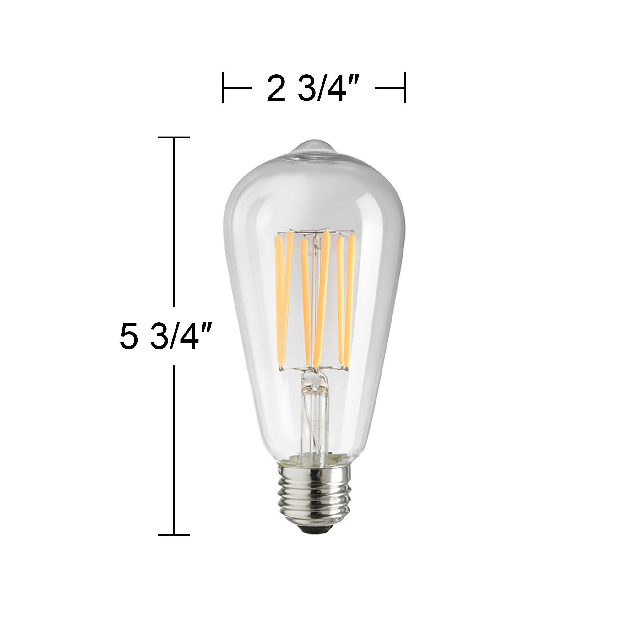 75W Equivalent Clear 8W LED Dimmable Edison Bulb 4-Pack - #60C34 ...