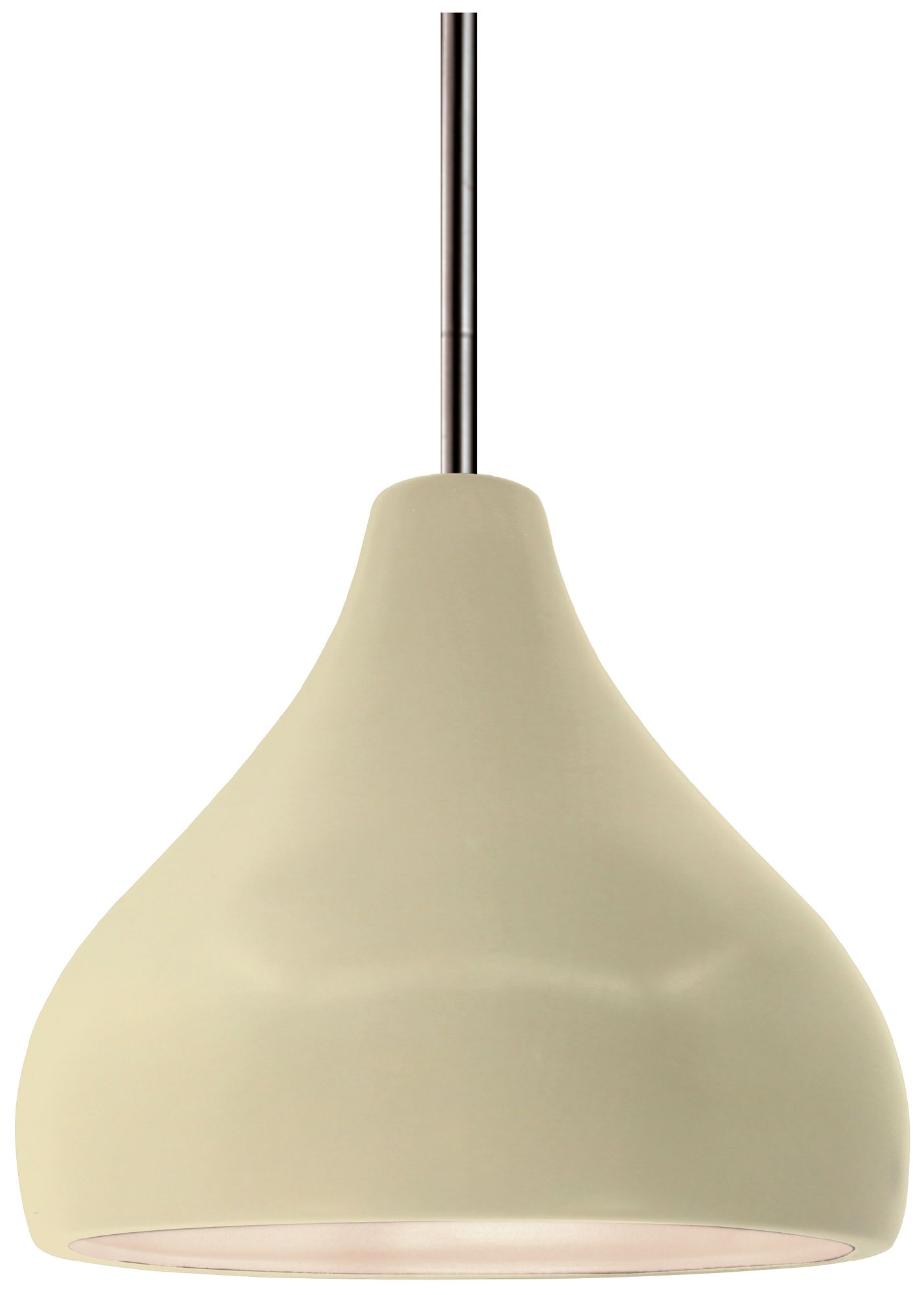 8"W Vanilla Gloss Frame Nickel Small Droplet Rigid Stem Kit LED Pendan ...
