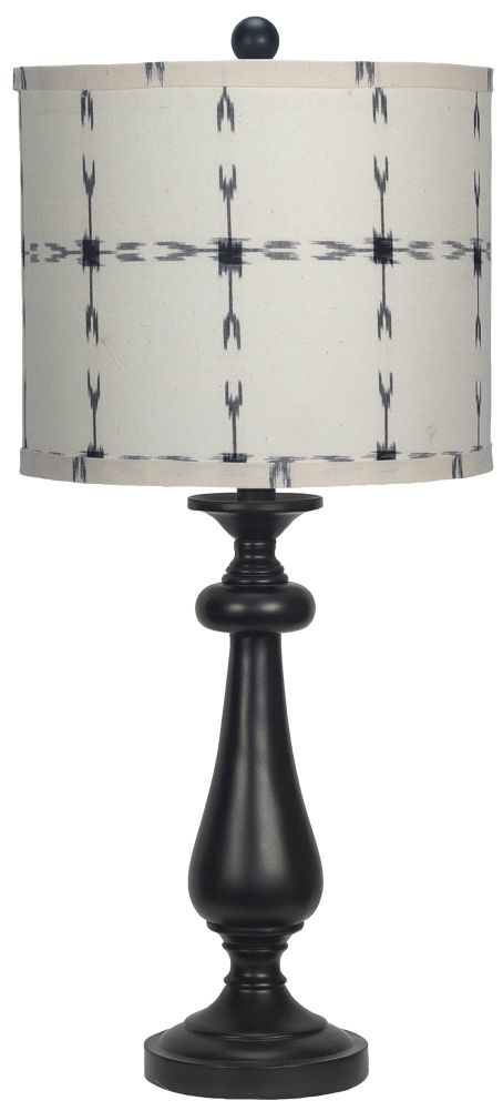 A' Homestead Shoppe Lexington 26 1/2" Ivory Black Check Lamp - #396X4 ...