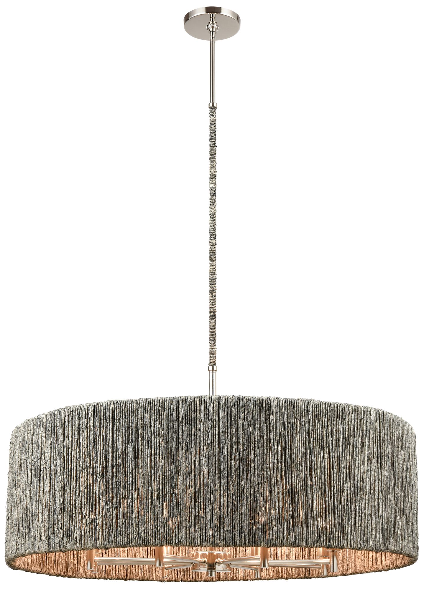 Abaca 33" Wide 8-Light Chandelier - Polished Nickel - #168J7 | Lamps Plus