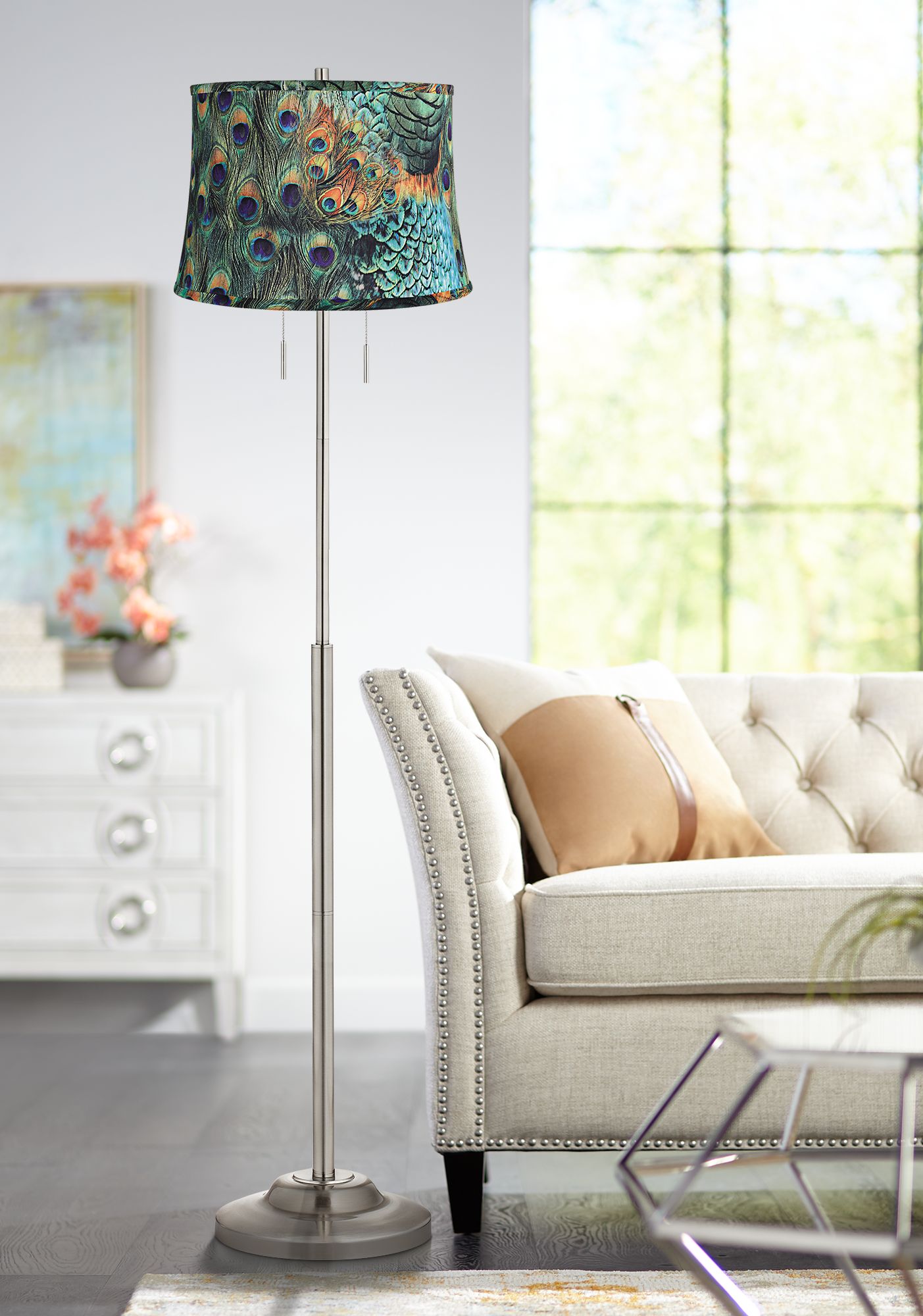 Brushed Nickel, Floor Lamps - Page 3 | Lamps Plus