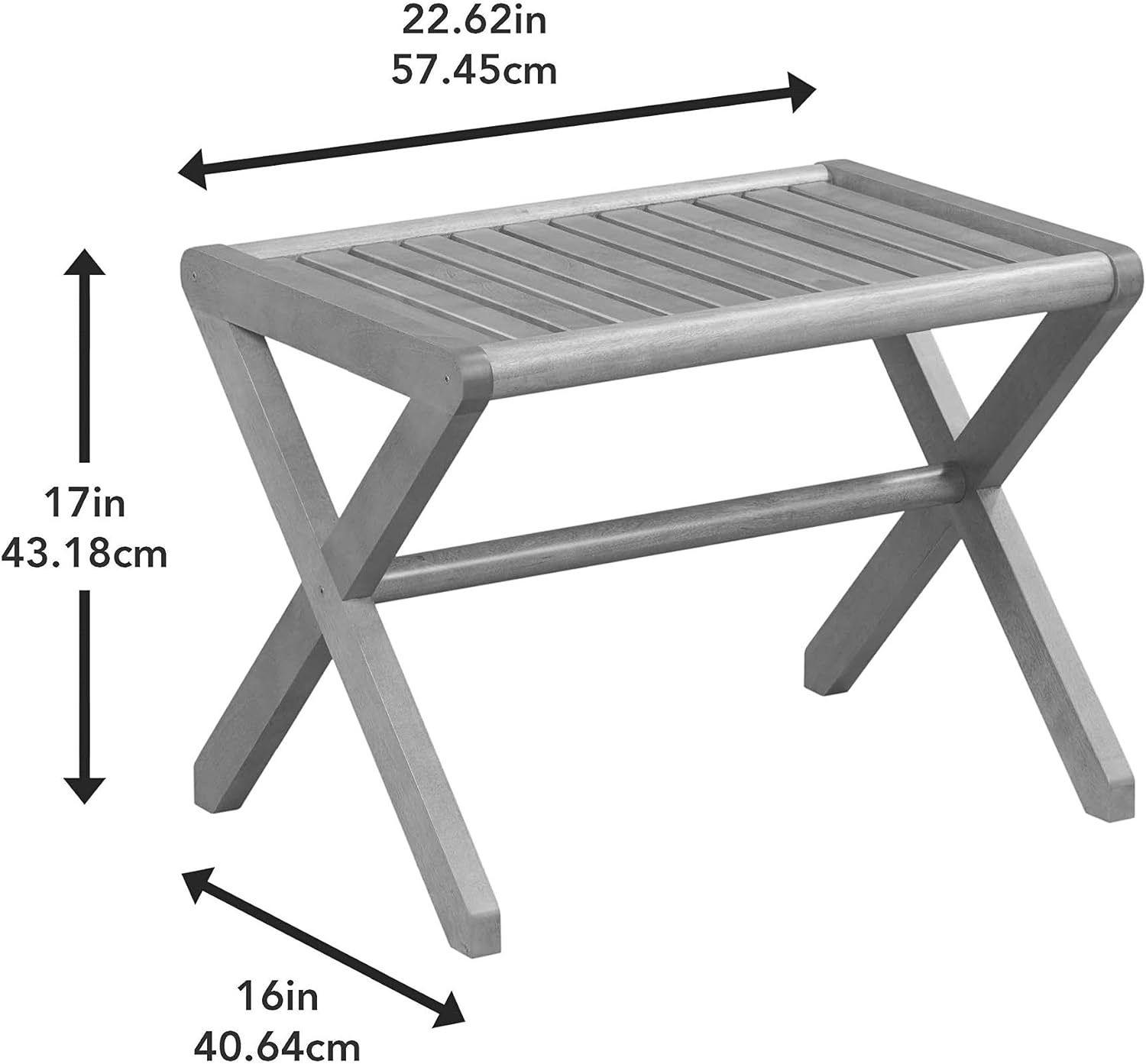Abingdon 22 1/2" Wide Espresso Wood Stool/Bench/Luggage Rack - #2330E ...
