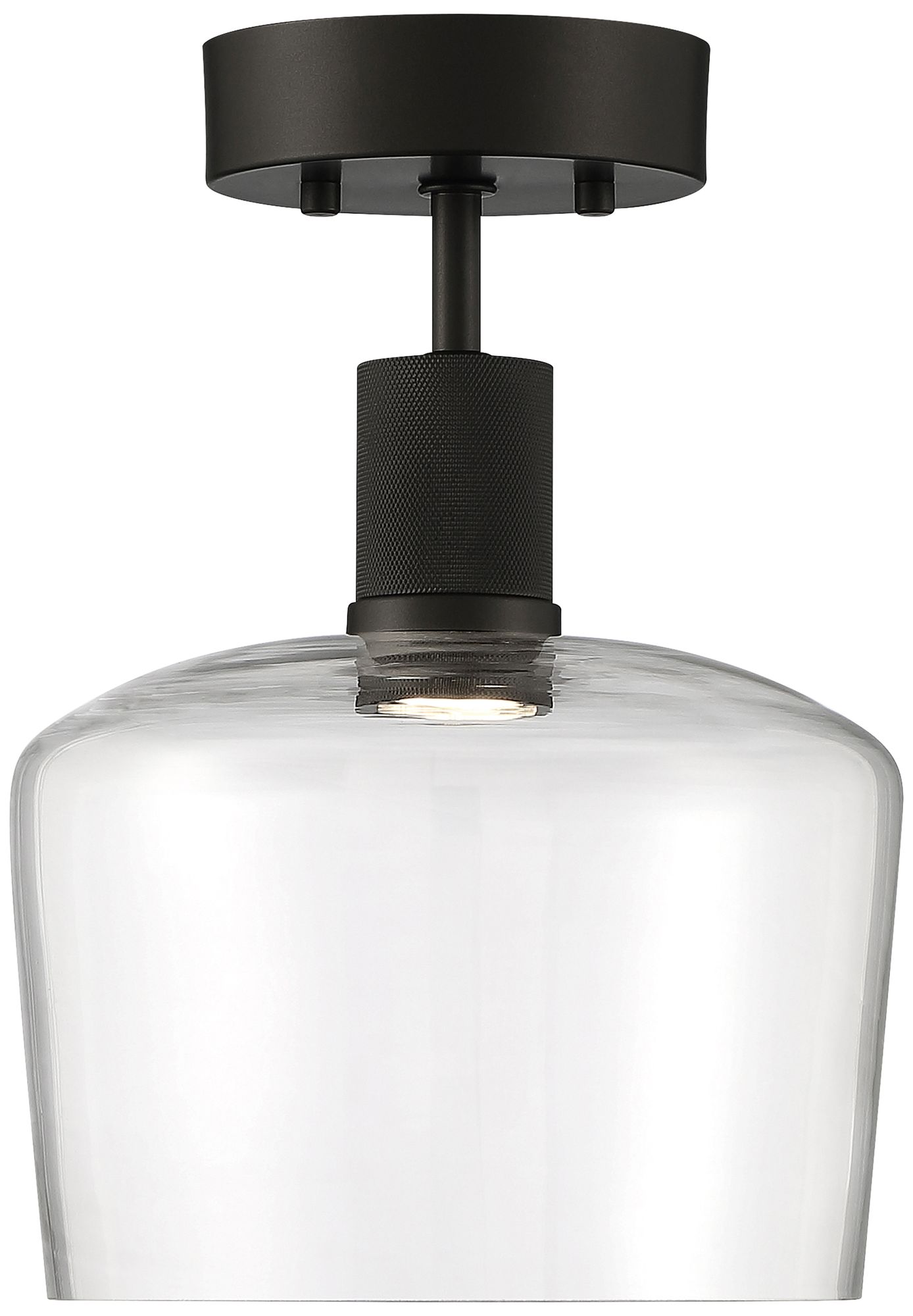 Access Chardonnay 11.8" Matte Black Clear Glass LED Ceiling Light ...