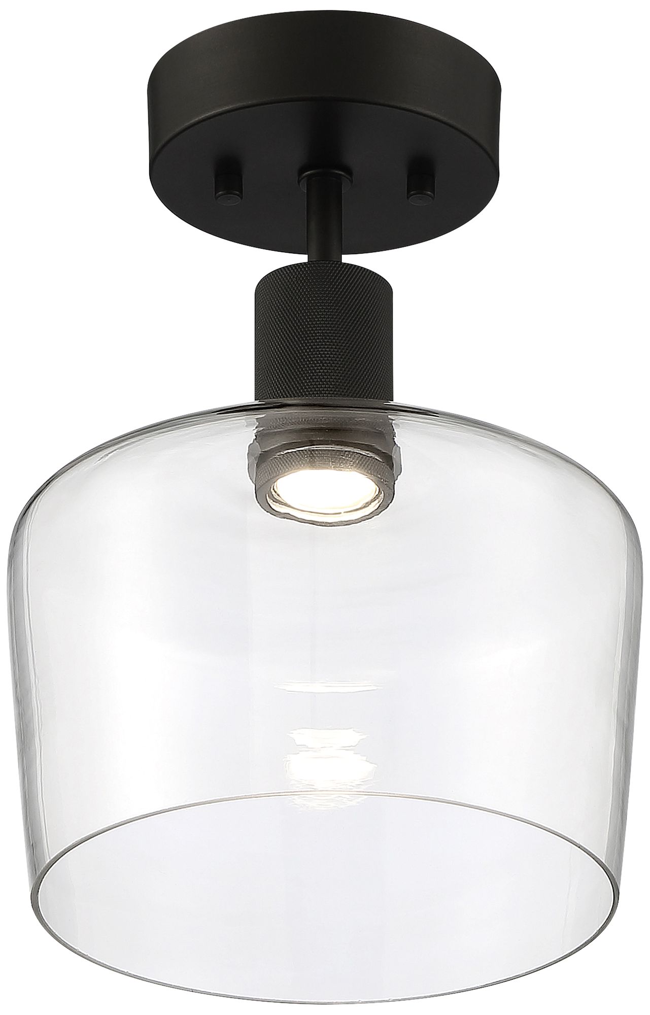 Access Chardonnay 11.8" Matte Black Clear Glass LED Ceiling Light ...