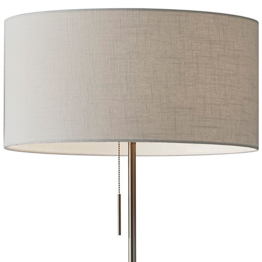 Adesso Hayworth 65" Brushed Steel Metal Pull Chain Floor Lamp - #954H1 ...