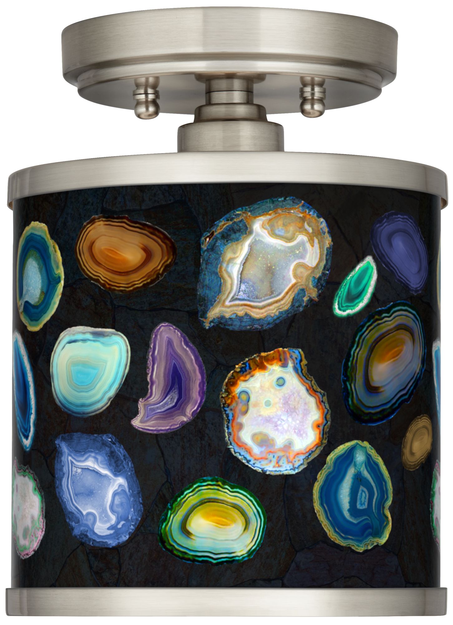 Agates And Gems II Cyprus 7" Wide Brushed Nickel Ceiling Light - #98H26 ...