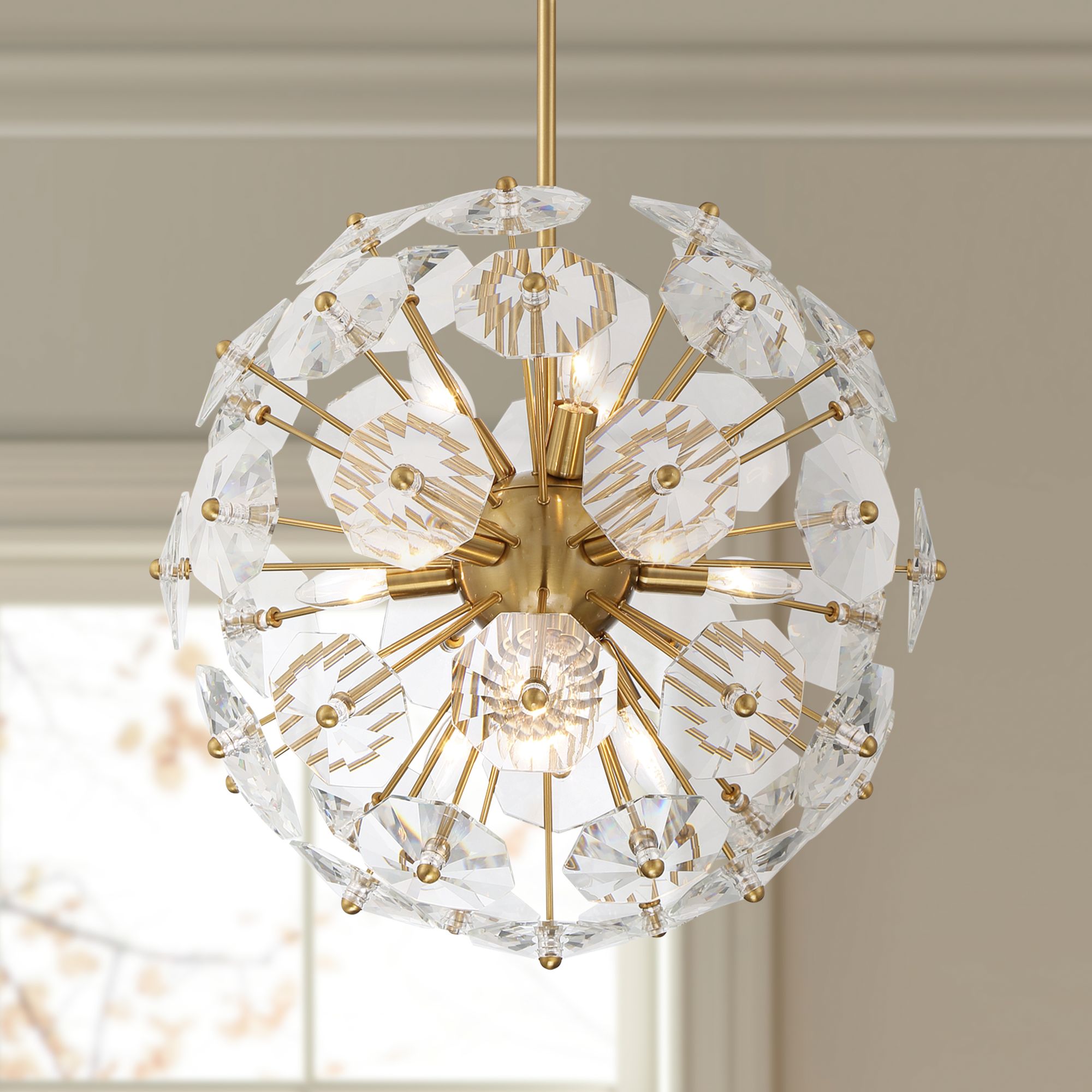 French Wide Crystal Globe Chandelier, 41% OFF