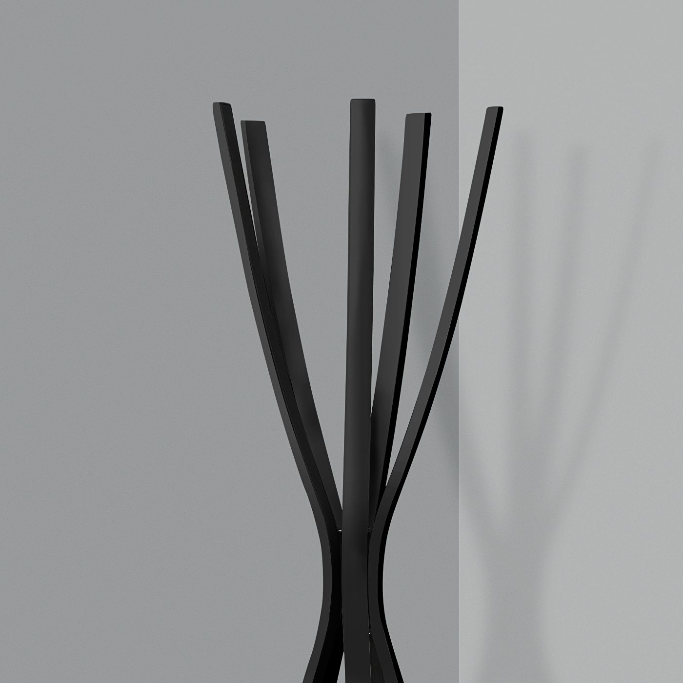 Allura 72" HIgh Satin Black Metal Modern Coat Rack - #7G376 | Lamps Plus