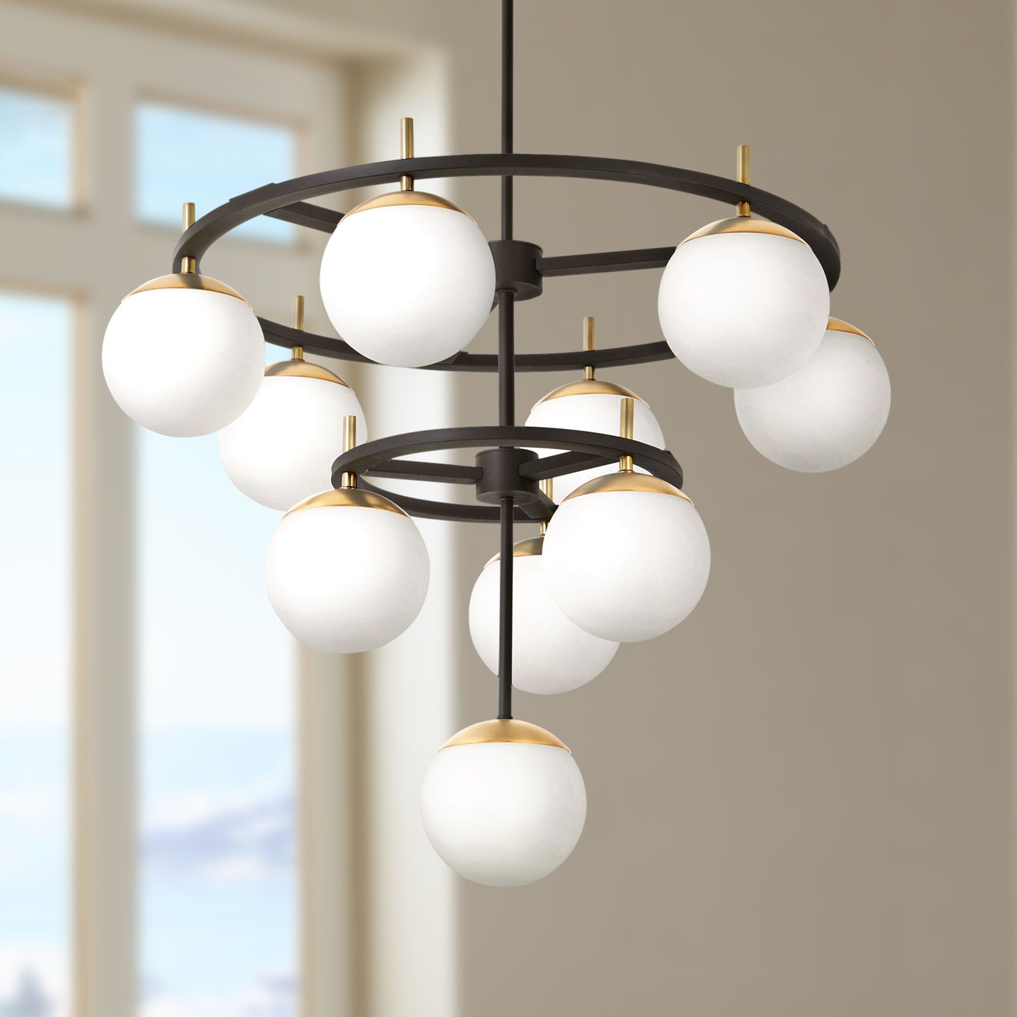 Tiered, Medium: 23 - 30 In. Wide, Orb, Dining - Living Room | Lamps Plus