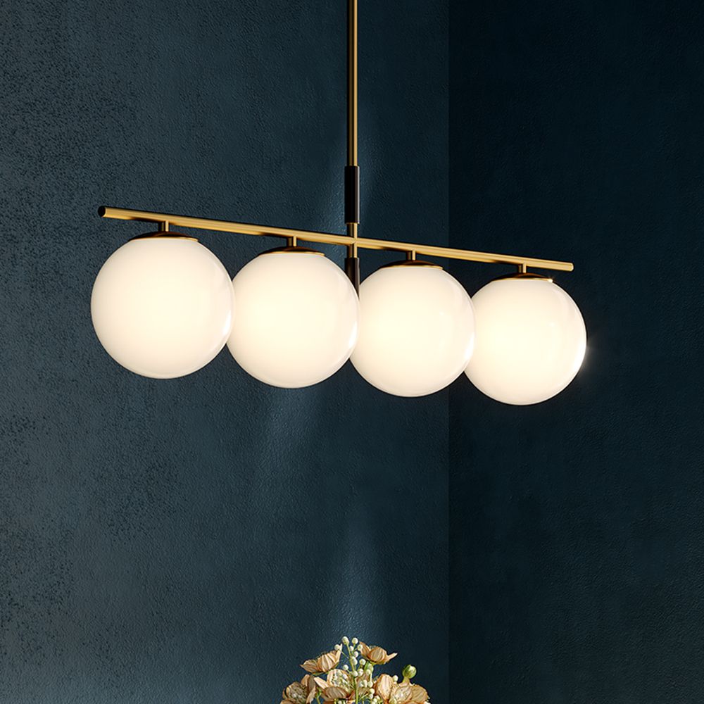 Alora Mood Zuri E26 37-in Brushed Gold/Opal Glass Linear Pendant ...