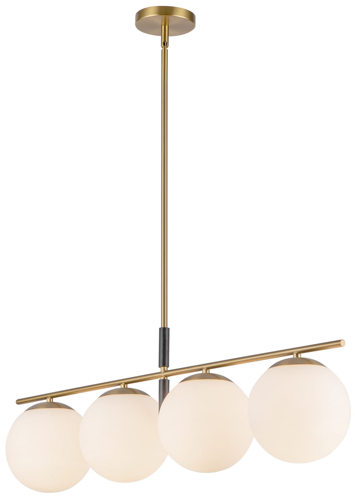 Alora Mood Zuri E26 37-in Brushed Gold/Opal Glass Linear Pendant ...