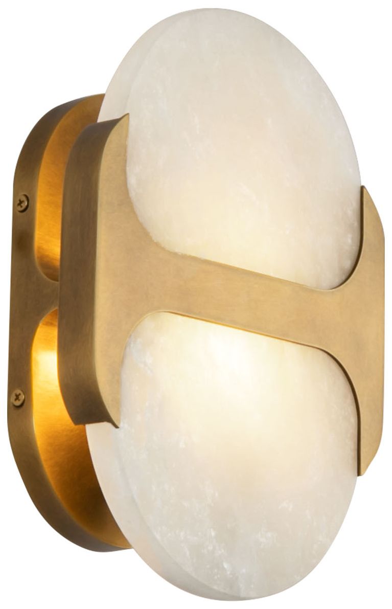 Alora Odin E12 9-in Vintage Brass/Alabaster Wall Vanity - #4353M ...