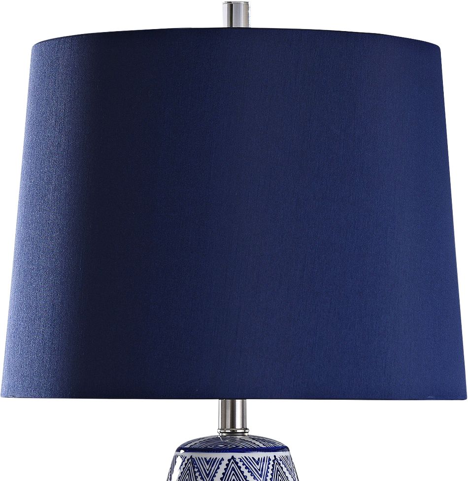 Alton Blue and White Diamond Ceramic Table Lamp - #93V19 | Lamps Plus