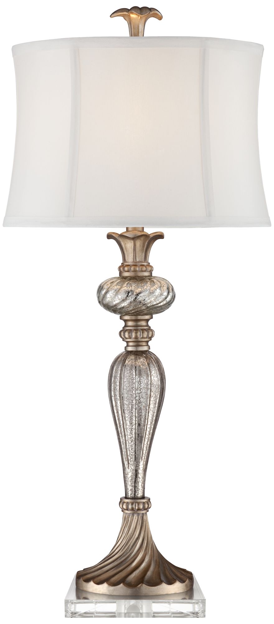 Alyson Mercury Glass Table Lamp With 7" Wide Square Riser - #397N0 ...
