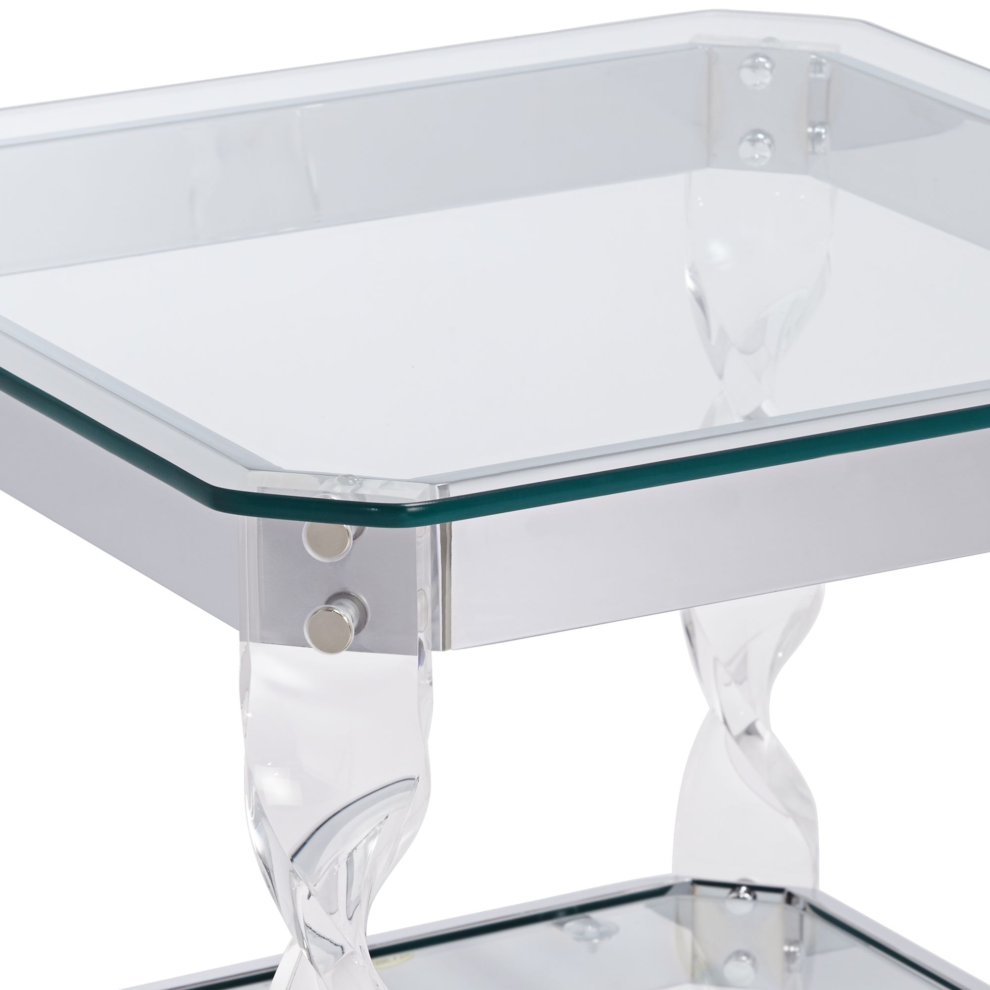 Amanda 19 3/4" Wide Chrome and Acrylic Twist Leg End Table - #46K56 ...