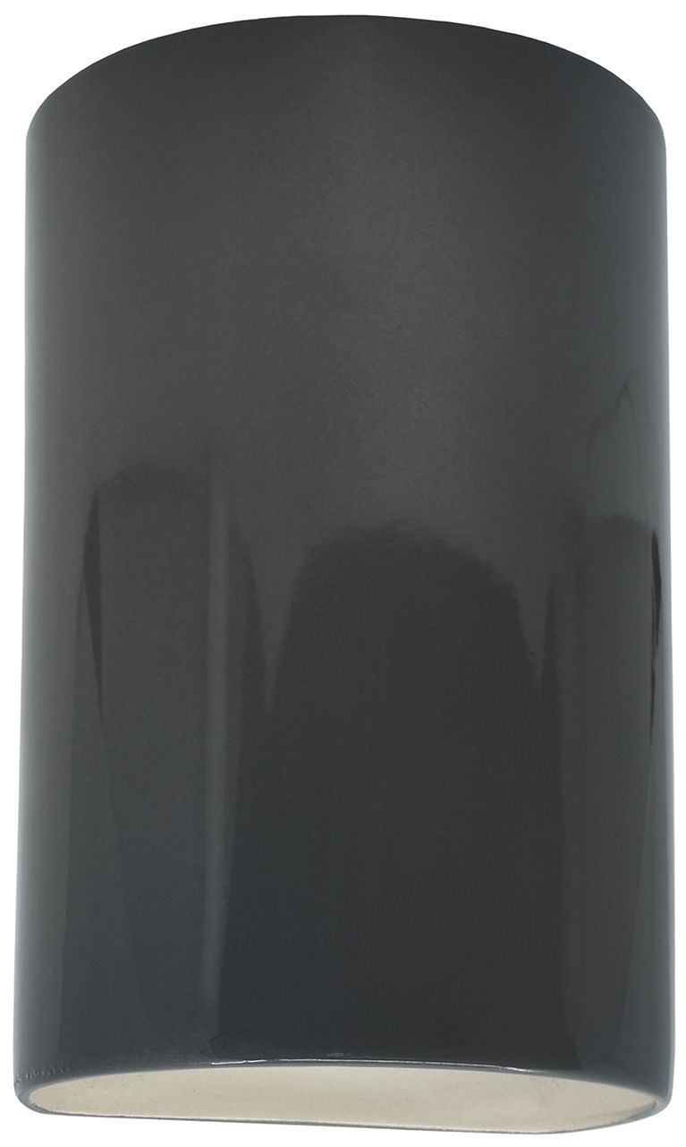 Ambiance 9.5" High Gloss Grey Small Cylinder LED Wall Sconce - #0336E ...