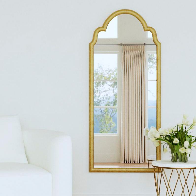 Amelle Antique Gold 24" x 54" Arched Crown Wall Mirror - #2140C | Lamps ...