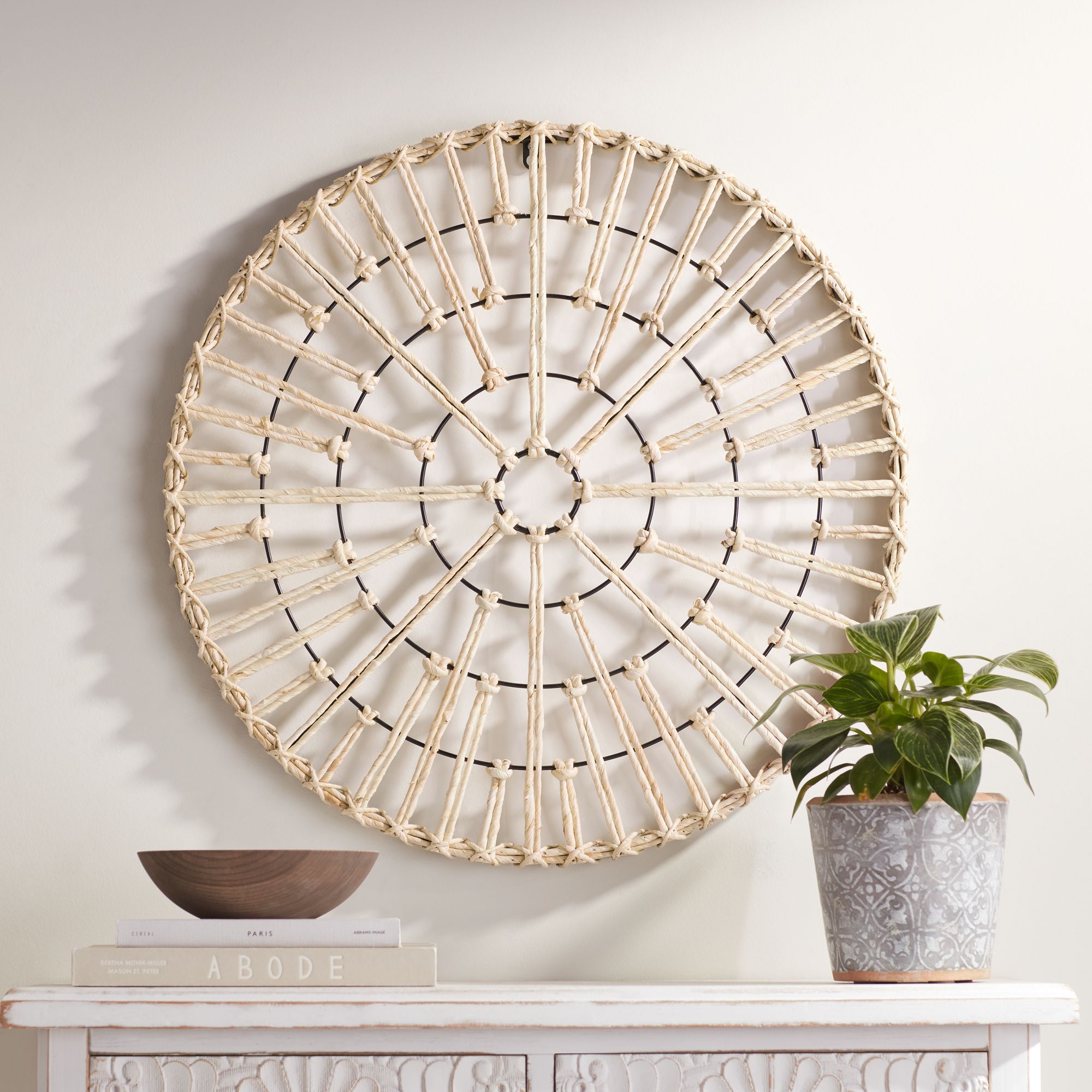 Ames Natural Corn Rope 24" Wide Round Wall Art - #542N0 | Lamps Plus