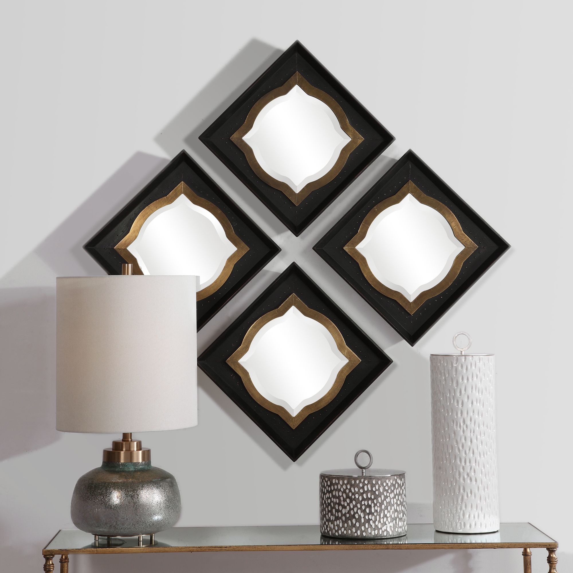Anisah Bronze and Brass 14 1/4" Square Wall Mirrors Set of 2 - #78R07 ...