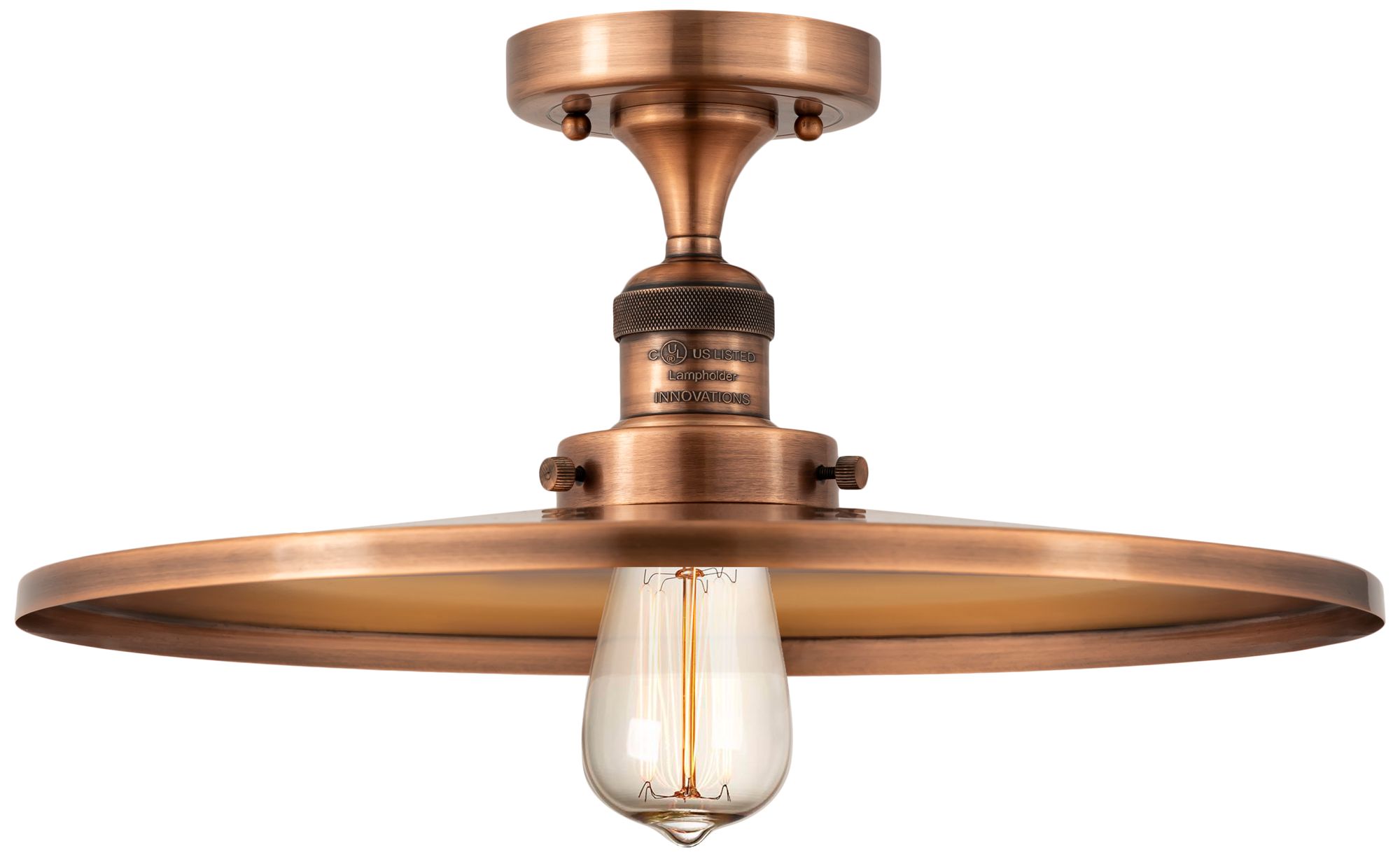 Appalachian 16" Wide Copper Semi Flush Mount w/ Copper Shade - #227V7 ...