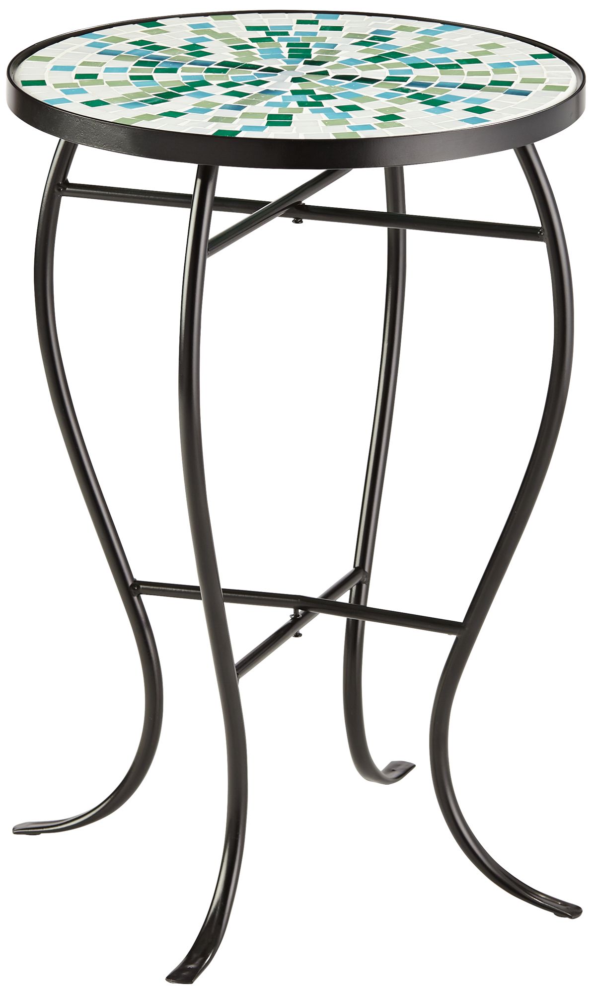 Teal island designs mosaic black iron outdoor accent table store