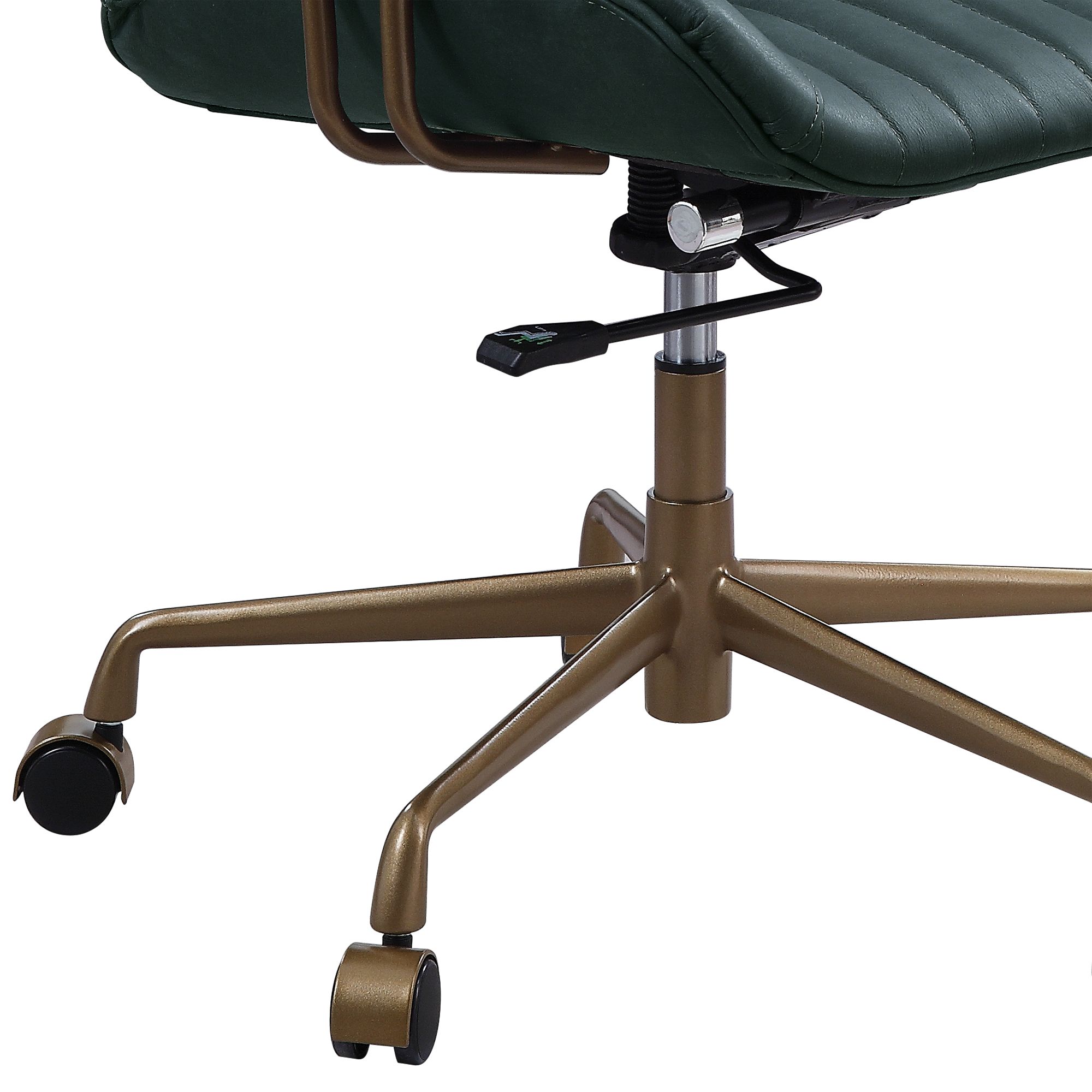 Argrio Dark Green Top Grain Leather Swivel Office Chair - #527Y0 ...