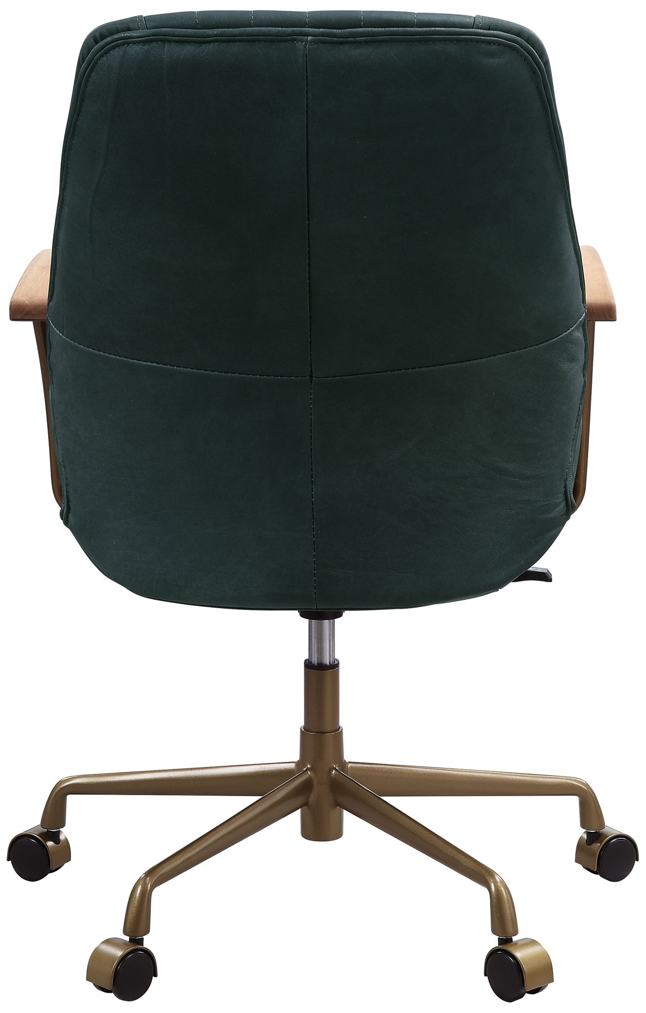 Argrio Dark Green Top Grain Leather Swivel Office Chair - #527Y0 ...