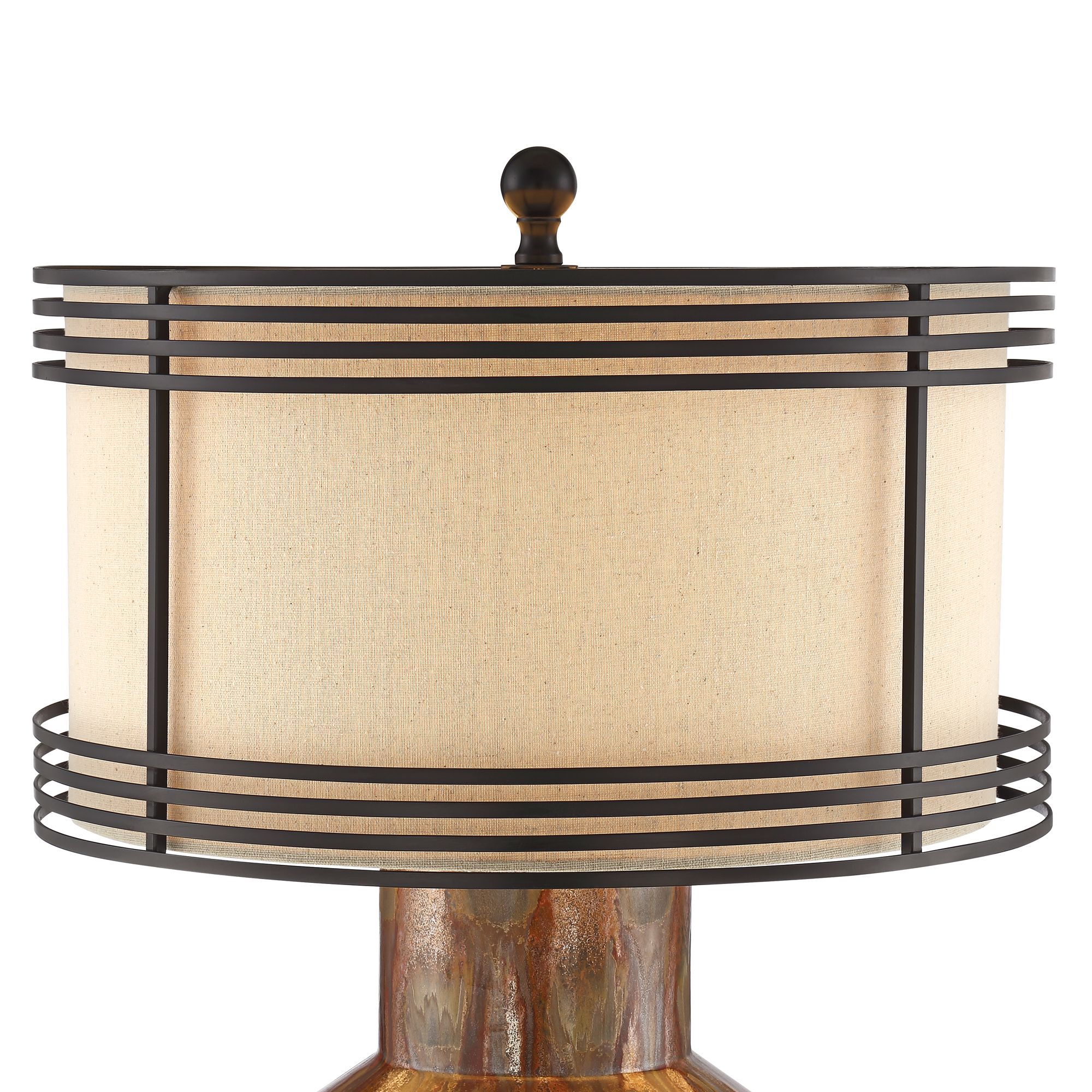 Arthur Copper Ceramic Double Shade Table Lamp With USB Dimmer - #046M0 ...