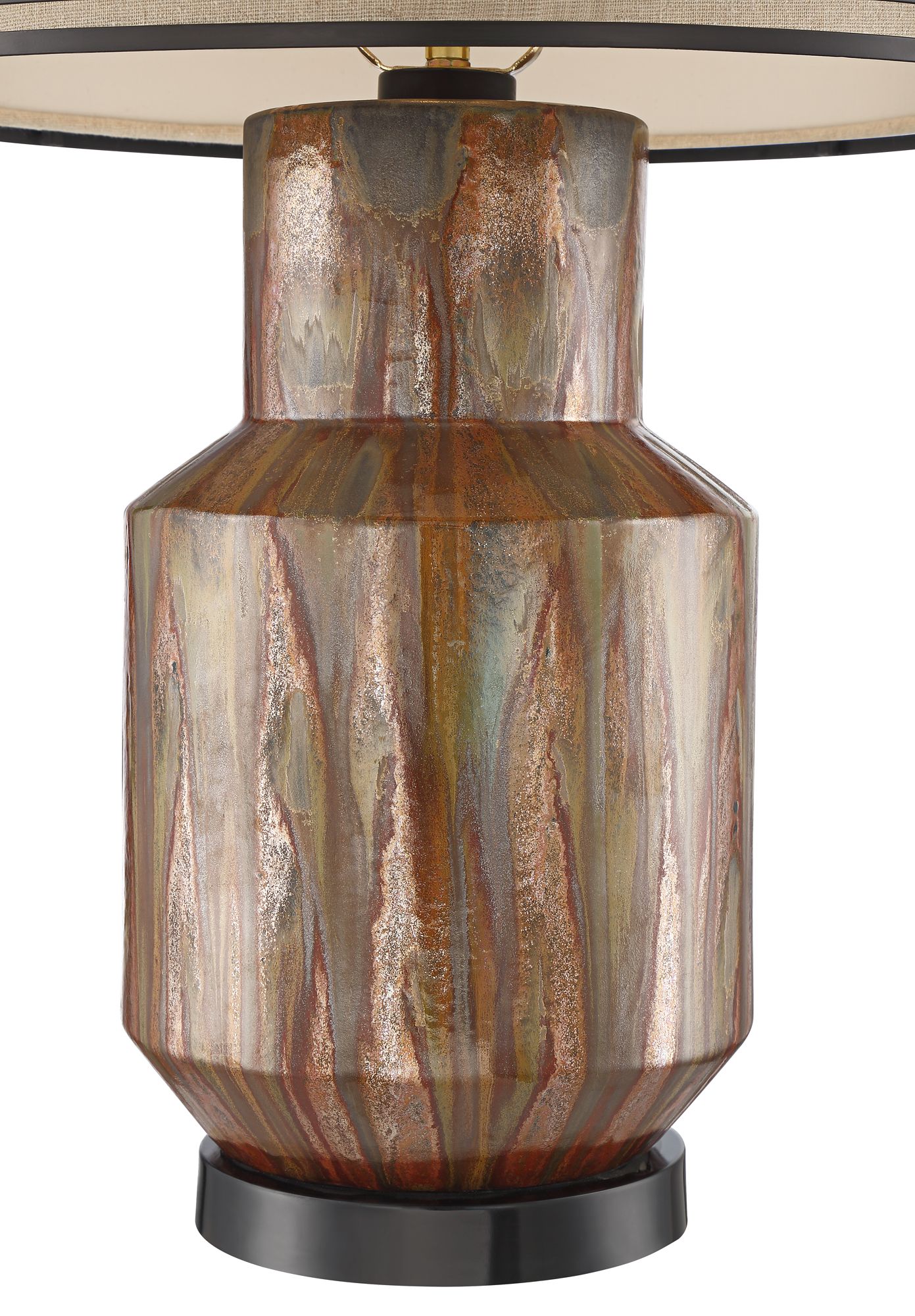 Arthur Copper Ceramic Double Shade Table Lamp With USB Dimmer - #046M0 ...