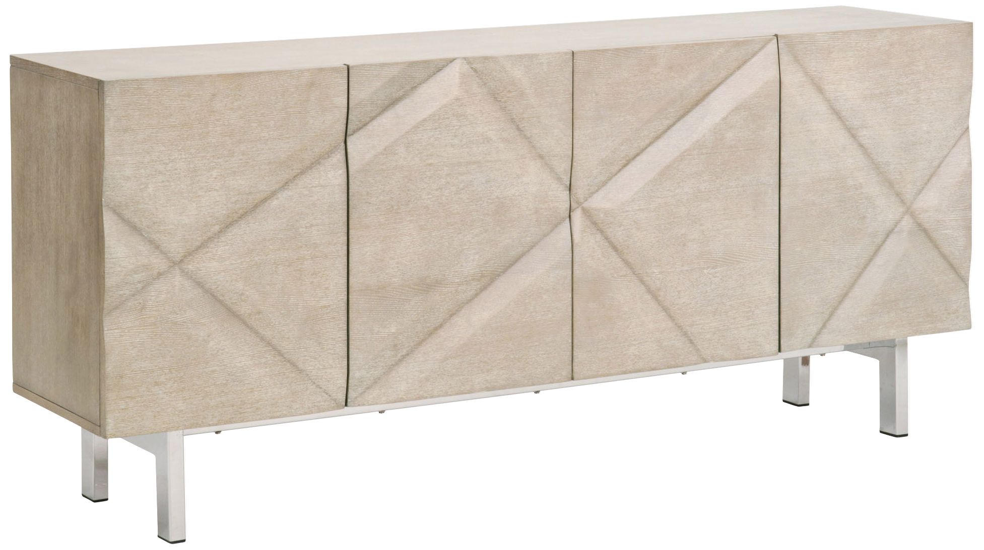 Atticus 71"W Natural Gray Ash Wood 2-Cabinet Media Sideboard - #86N68 ...