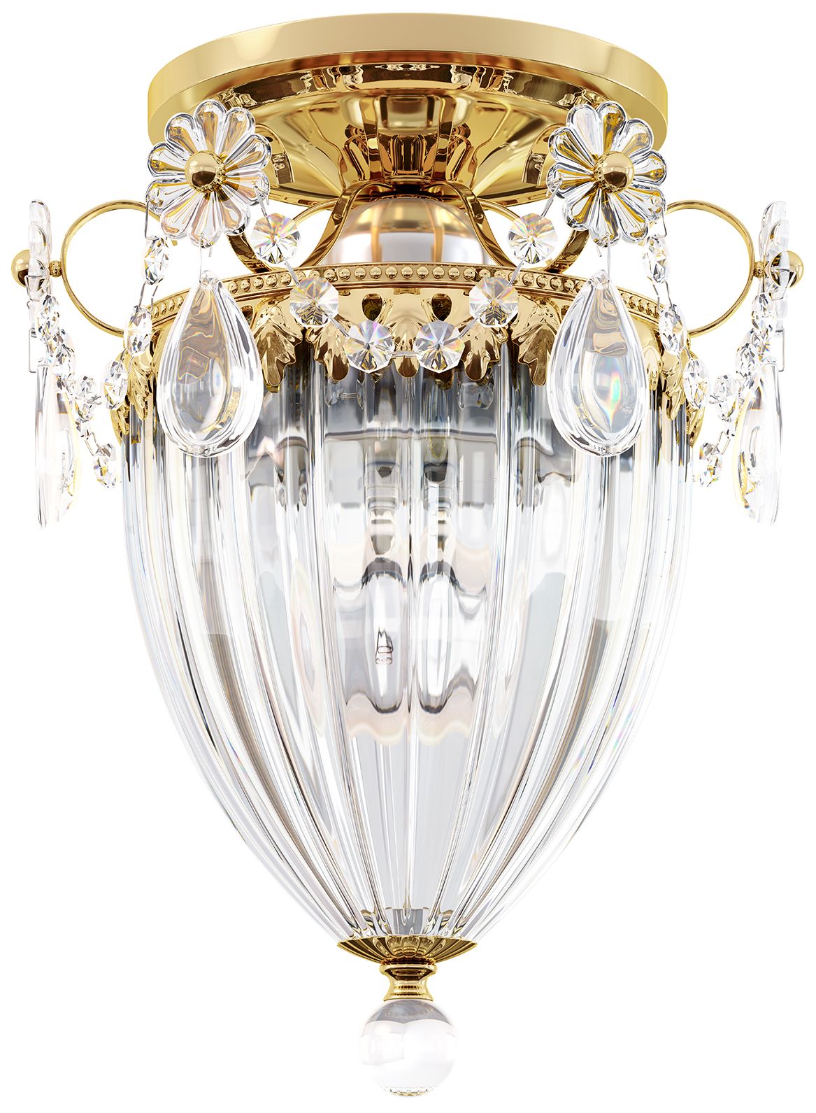 Bagatelle 9.5"H x 8"W 1-Light Semi-Flush Mount in Polished Gold ...