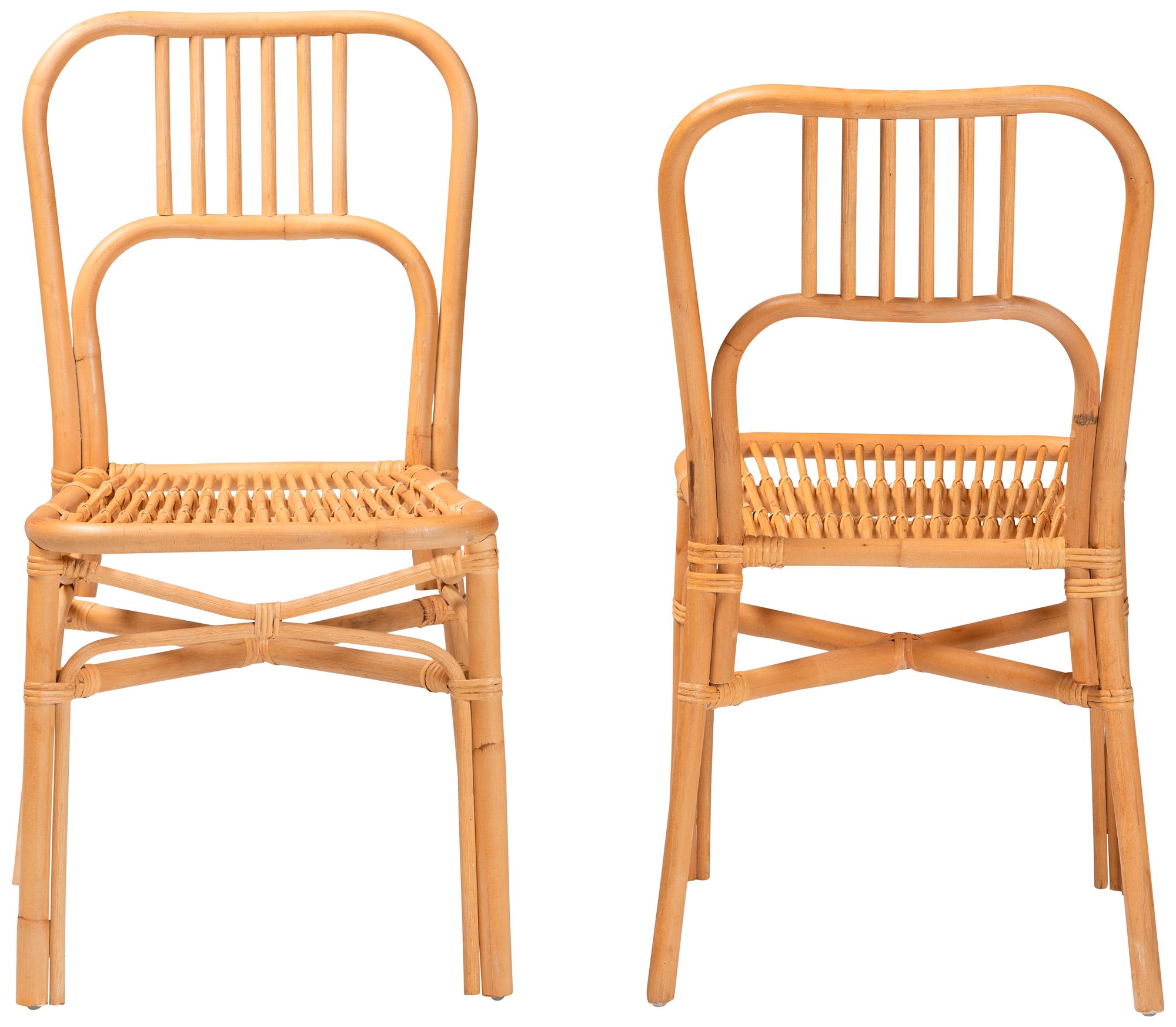 Baxton Studio Ivora Natural Brown Dining Chairs Set of 2 - #117X4 | Lamps Plus