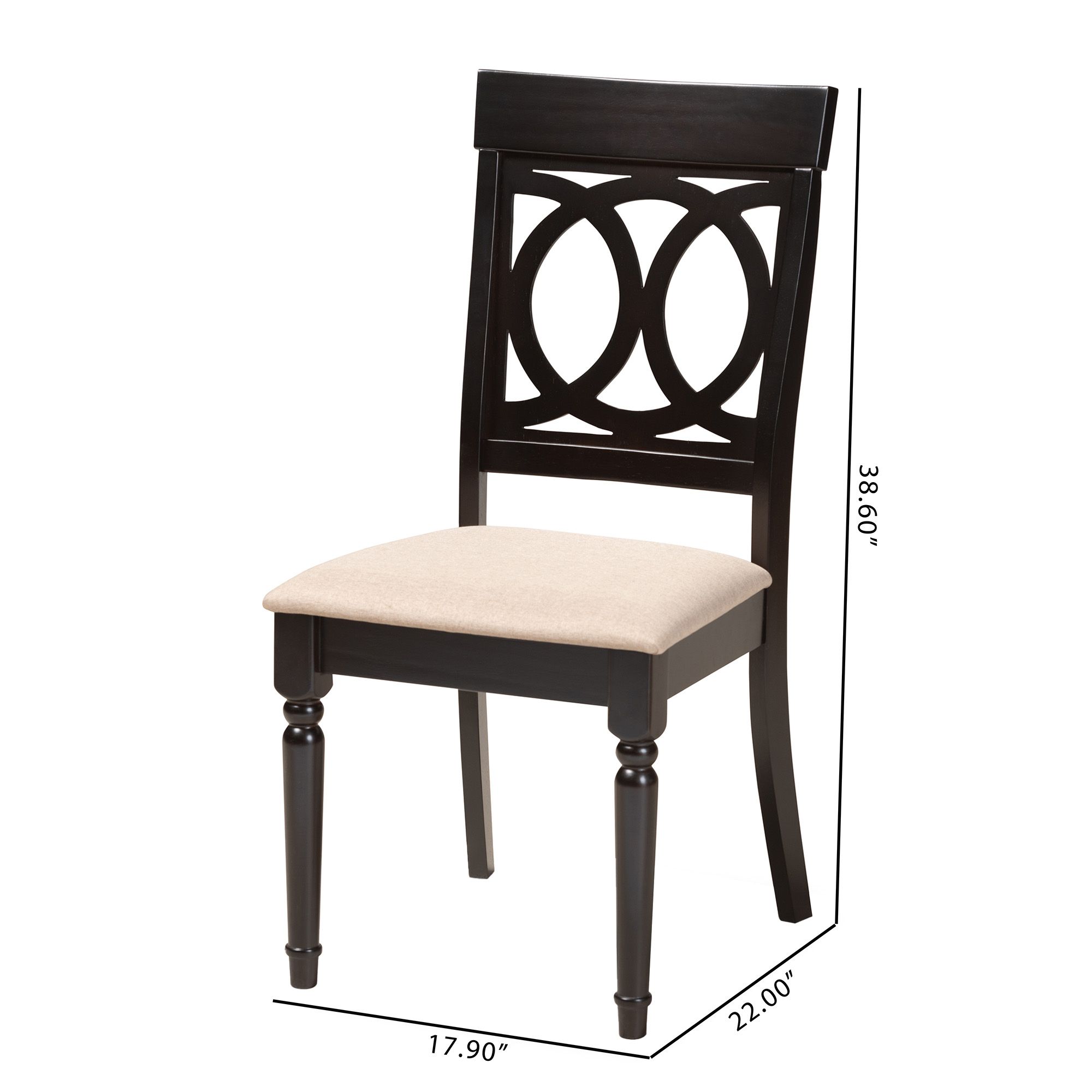 Baxton Studio Lucie Sand Fabric Upholstered Wood Dining Chair - #0974J ...
