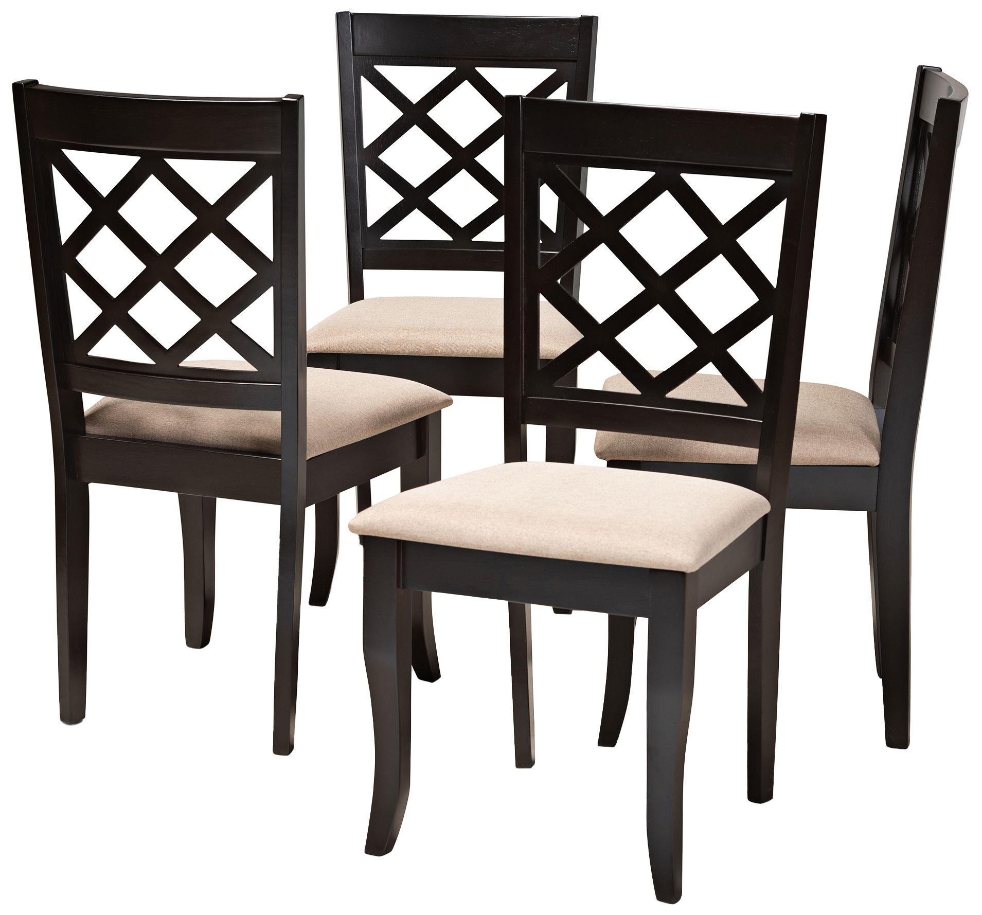 Baxton Studio Verner Sand Fabric Upholstered Wood Dining Chair - #0968J ...