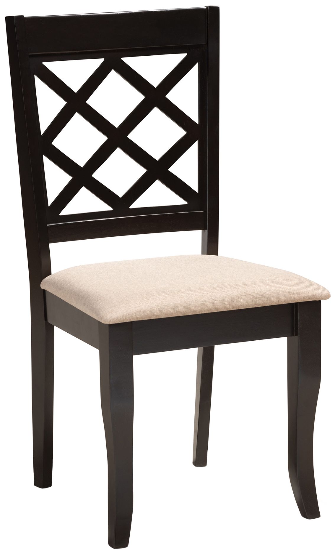 Baxton Studio Verner Sand Fabric Upholstered Wood Dining Chair - #0968J ...