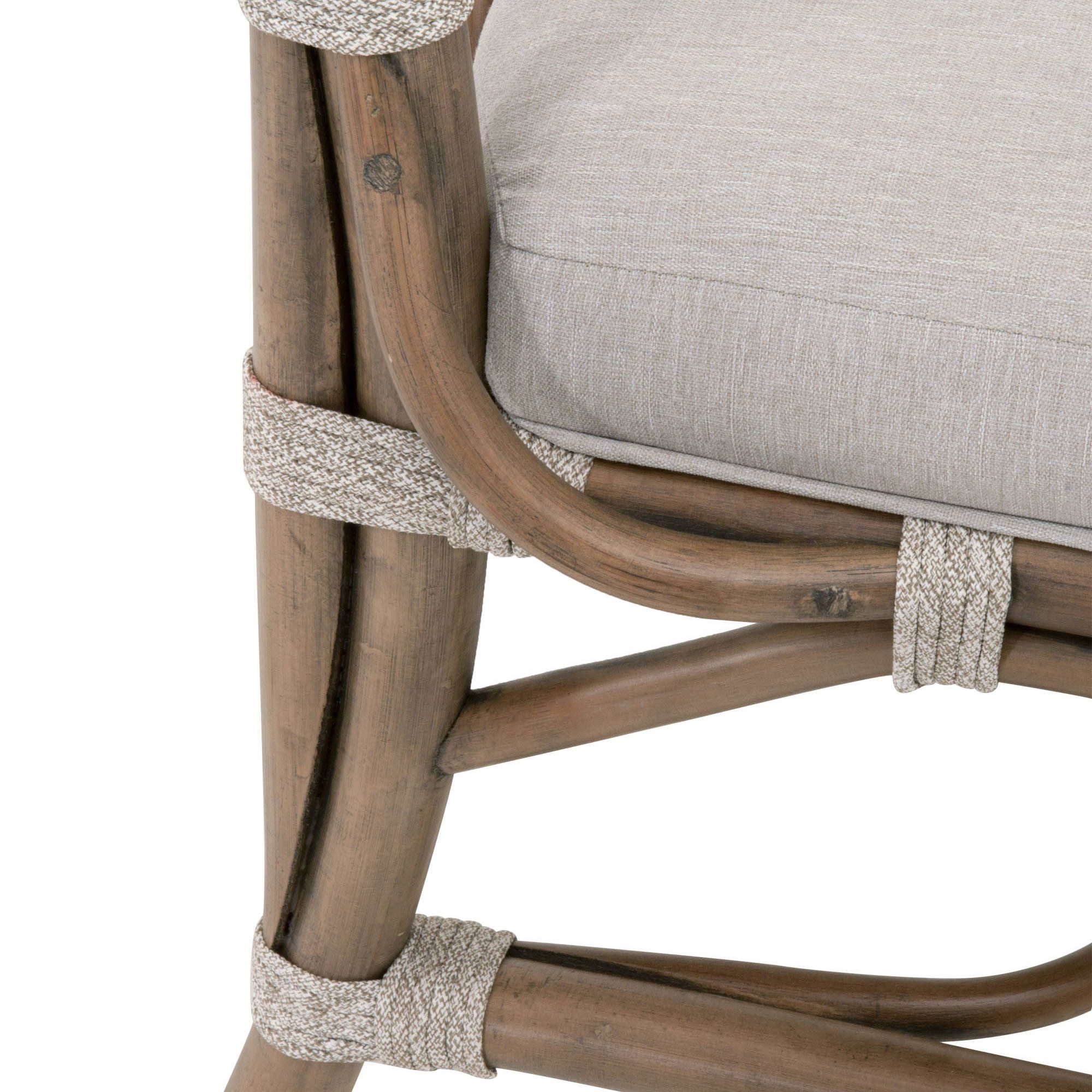 Bayview Coastal Style Old Gray Rattan Woven Dining Chairs Set of 2 ...