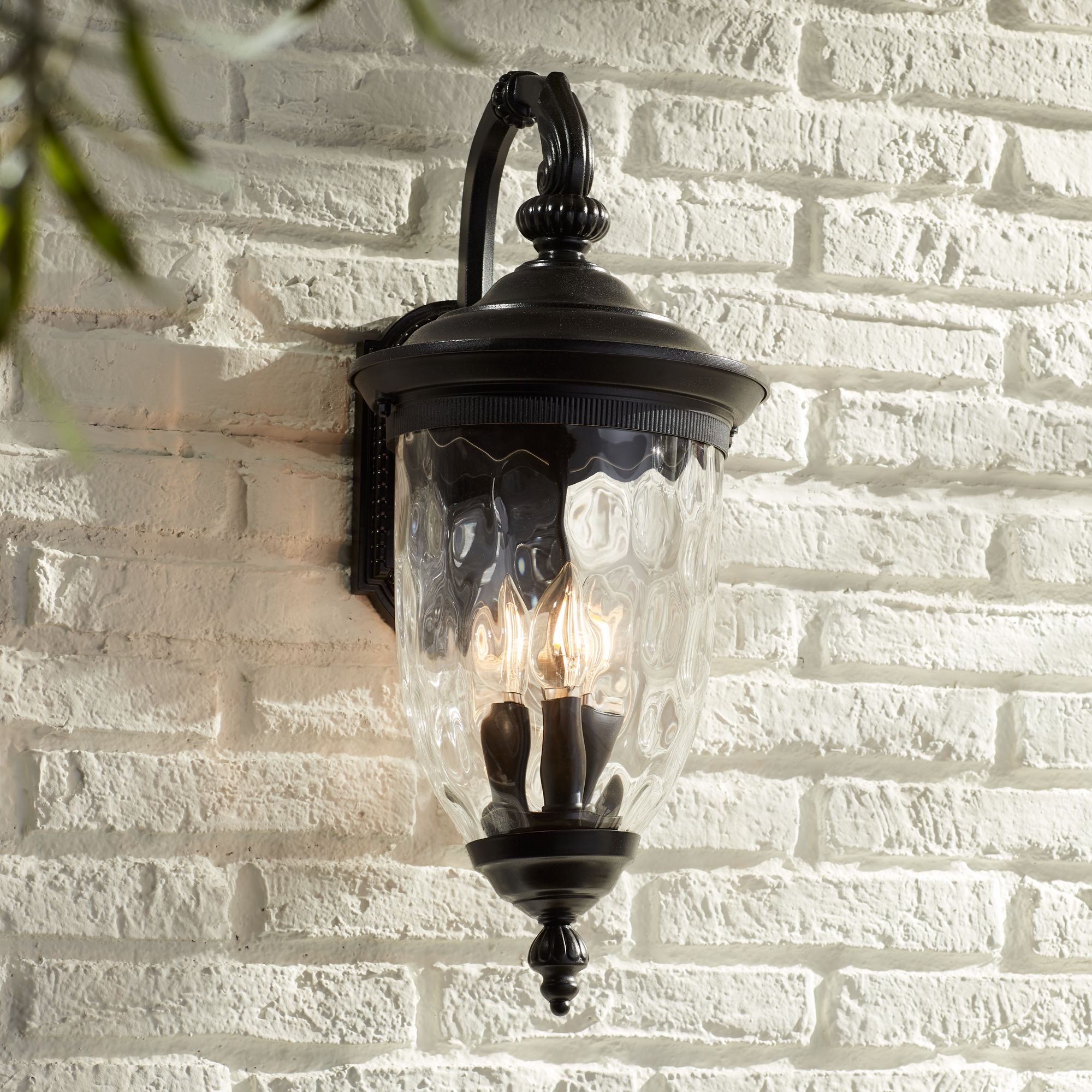 Bellagio 22 1/4" High Black Scroll Arm Outdoor Wall Light - #189W4 ...
