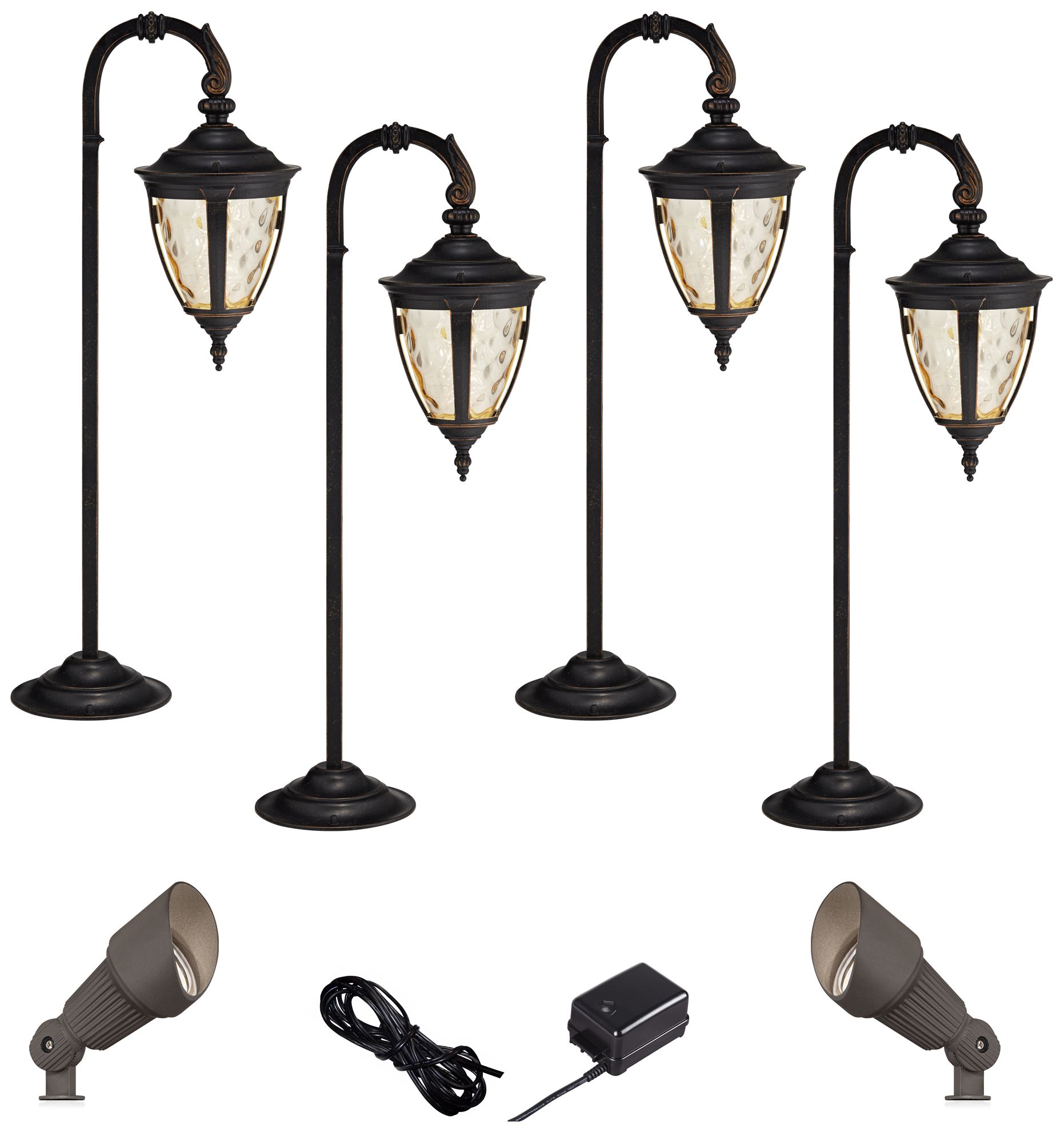 Bellagio Black Bronze 8-Piece LED Path and Spot Light Set - #3538A ...