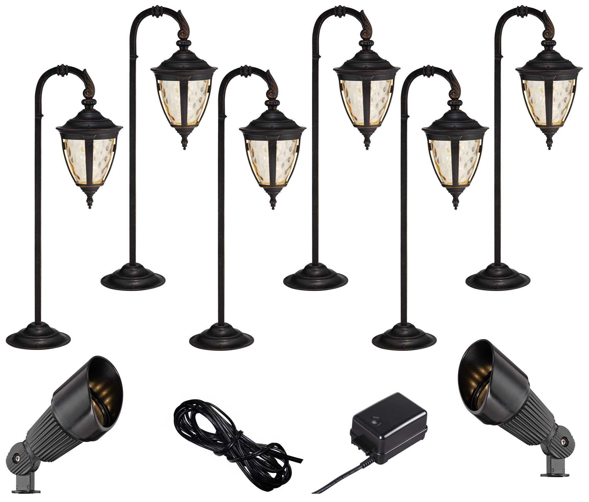Bellagio Bronze 10-Piece LED Path and Spot Light Set - #3552A | Lamps Plus
