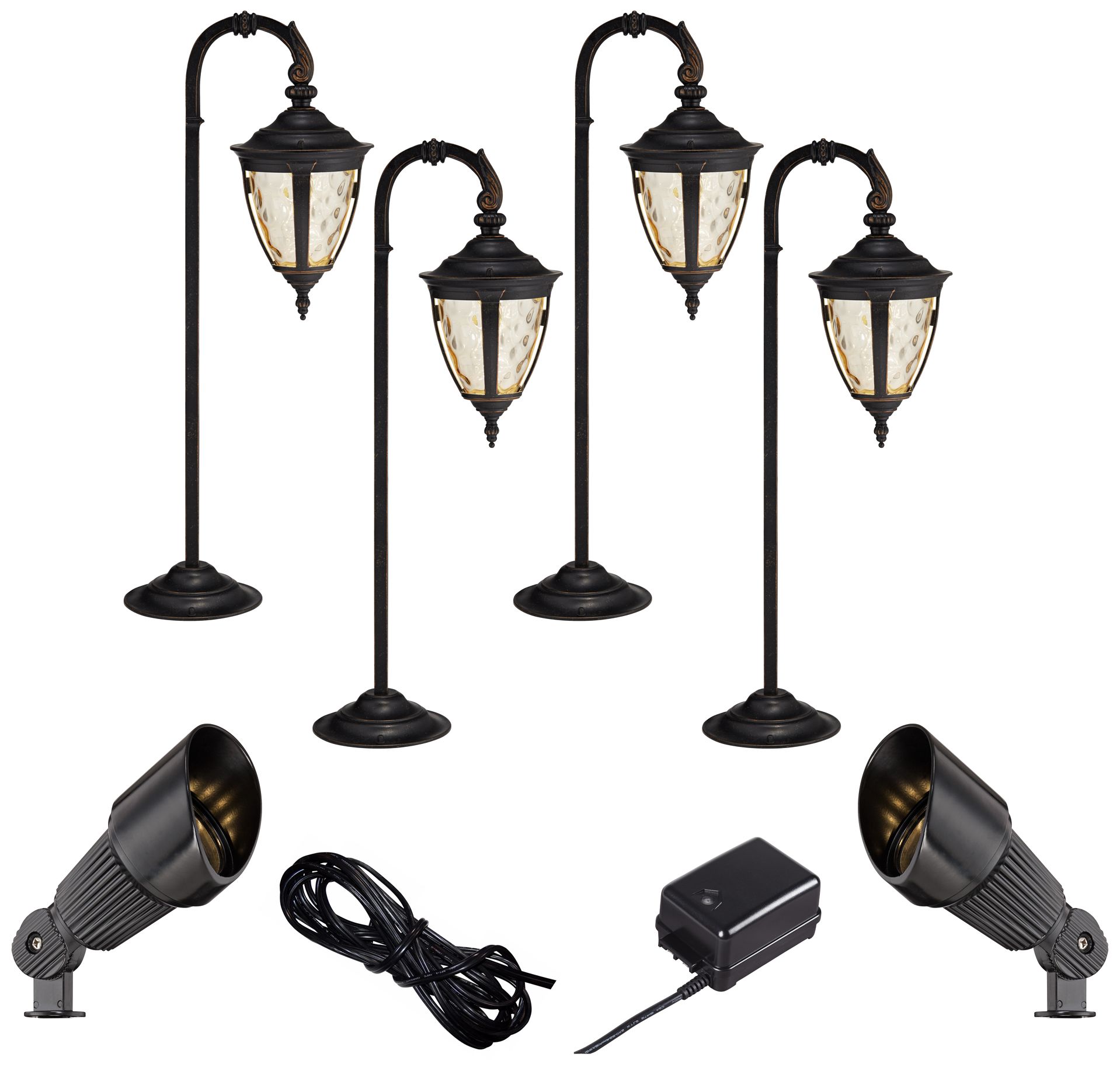 Bellagio Bronze 8-Piece LED Landscape Path and Spot Light Set - #3546A ...