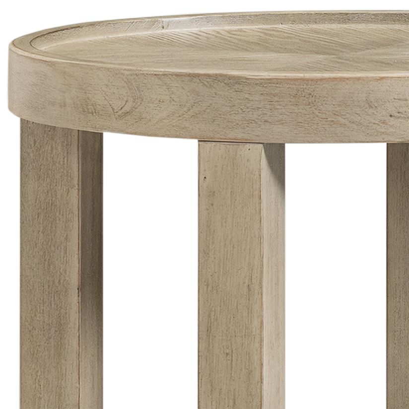 Bellamy 22" Wide Gray Wood Veneer Round End Table - #626J0 | Lamps Plus