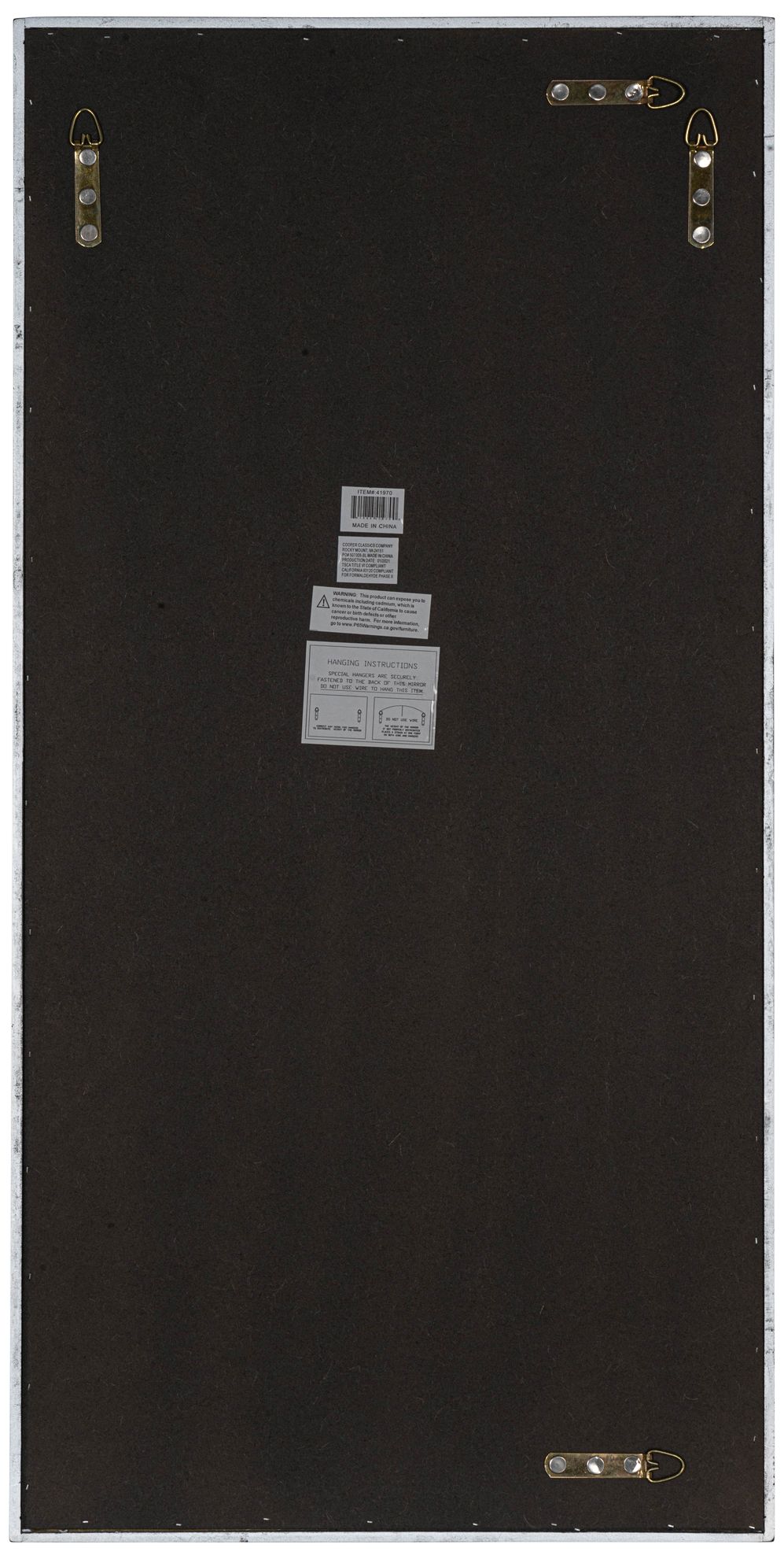 Benedict Shiny Silver 20" x 40" Rectangular Wall Mirror - #535T2 ...