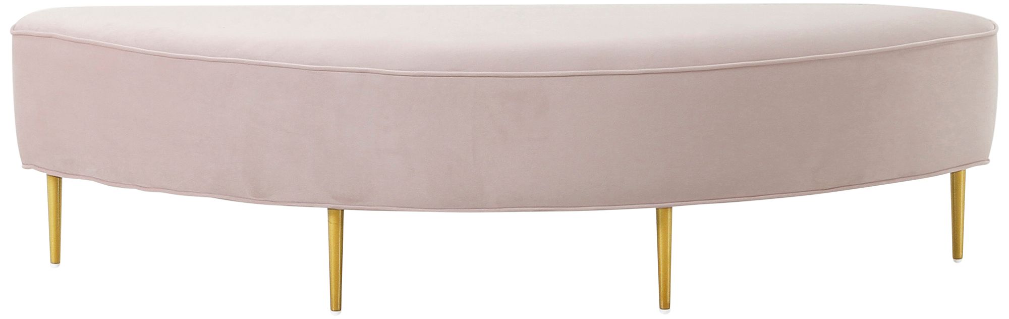 Bianca Blush Velvet Fabric Full Bench - #915P2 | Lamps Plus