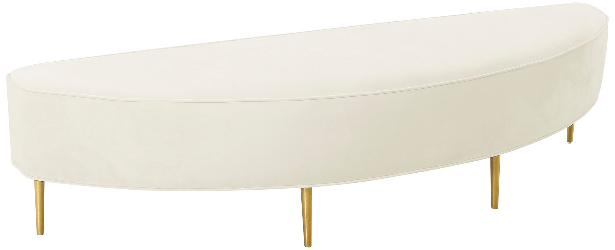 Bianca Cream Velvet Fabric Queen Bench - #912P2 | Lamps Plus