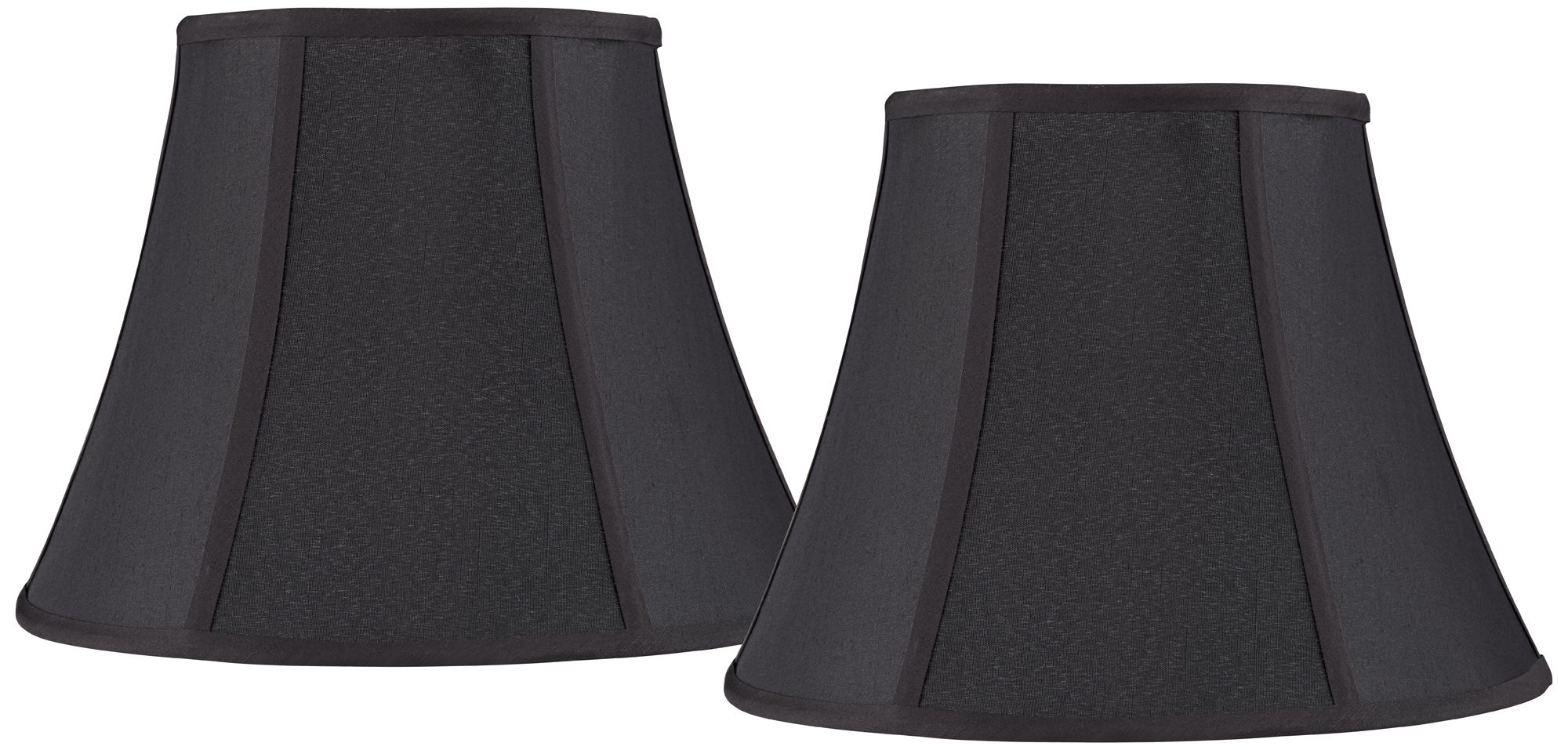 Black Faux Silk Set of 2 Bell Lamp Shades 8x14x10 (Spider) - #578X7 ...