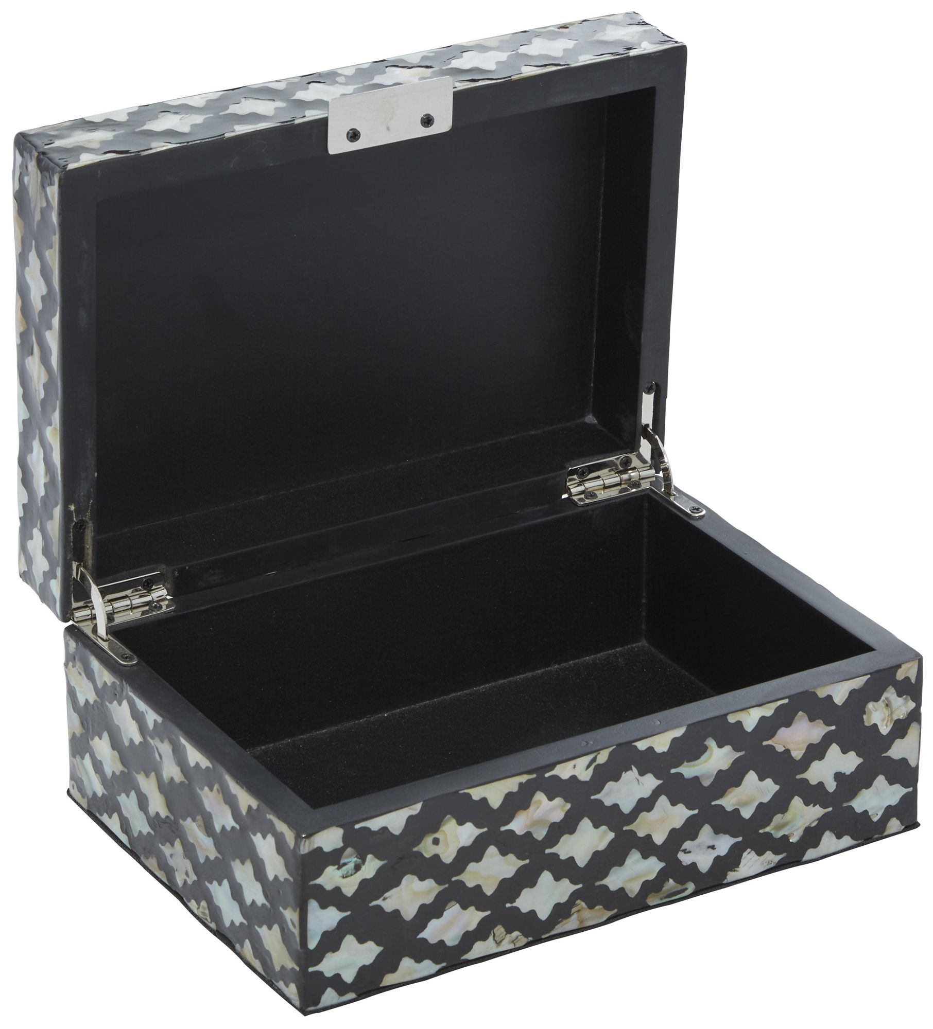 Black Mother of Pearl Shell Coastal Box, S/2 12", 8"W - #0511X | Lamps Plus